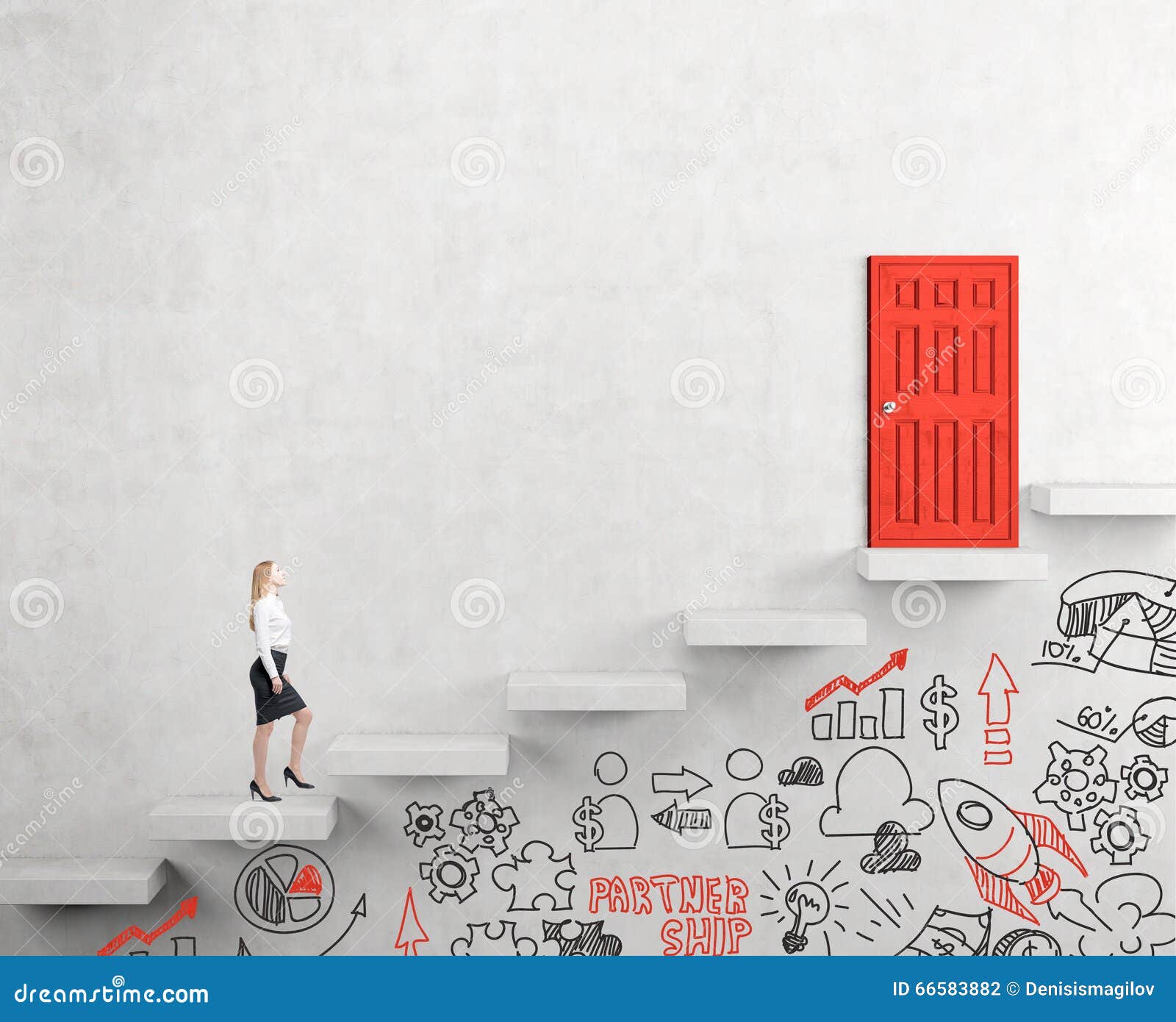 Escalando Uma Escada Do Sucesso Foto de Stock - Imagem de dados, alvo ...