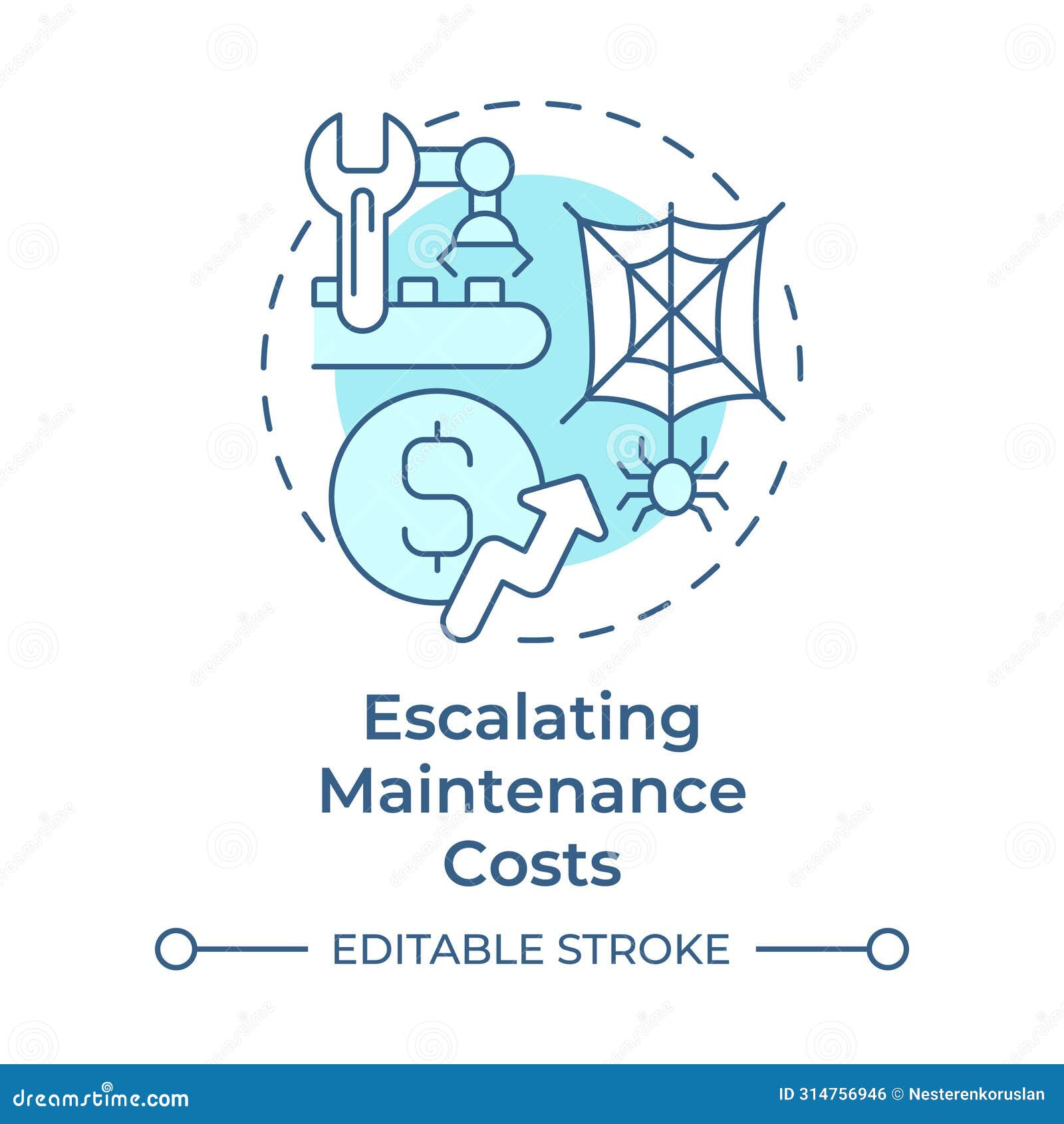 Escalating Maintenance Costs Multi Color Concept Icon Cartoon Vector ... Escalating Maintenance Costs Multi Color Concept Icon Cartoon Vector ...