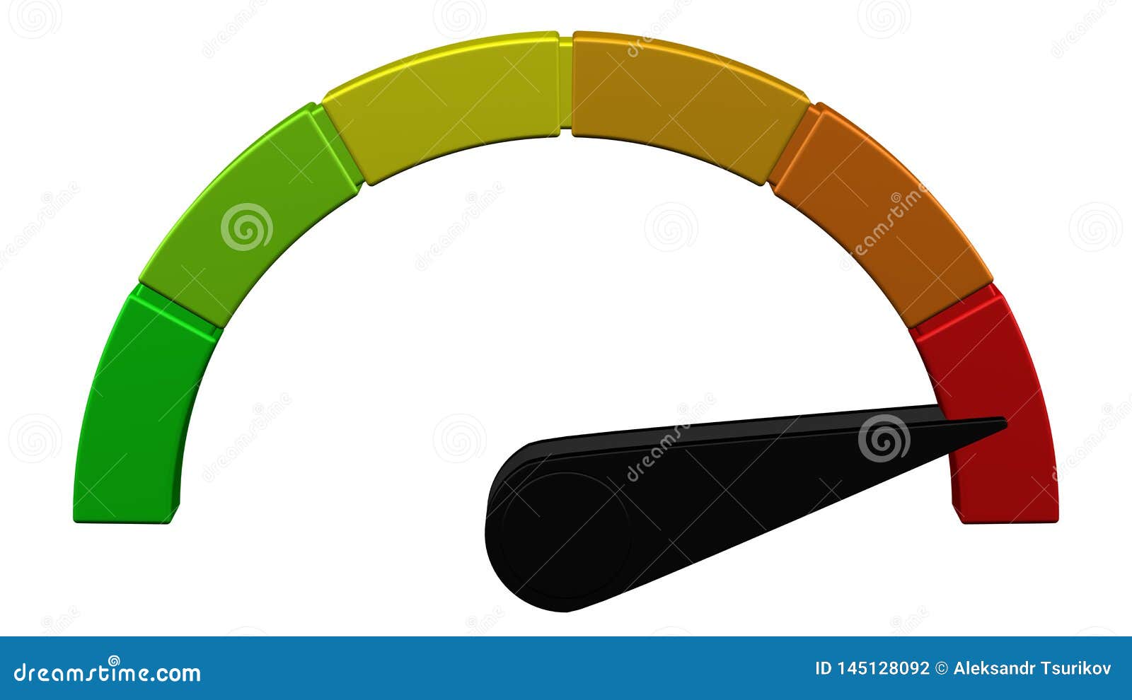 Escalation Meter with Black Arrow. 3D Rendering Stock Illustration ...