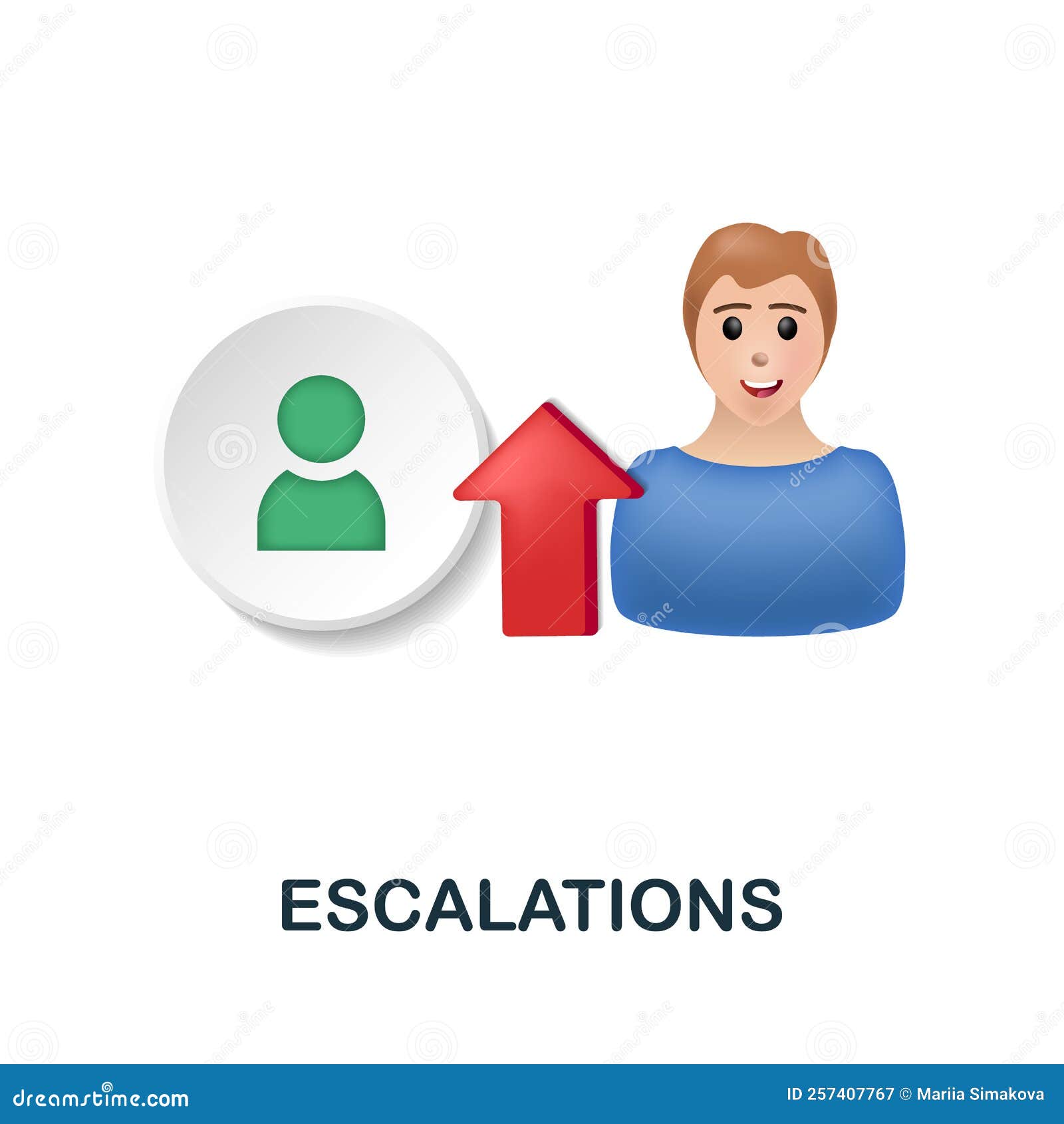 Escalations Icon. 3d Illustration from Customer Relationship Collection ...