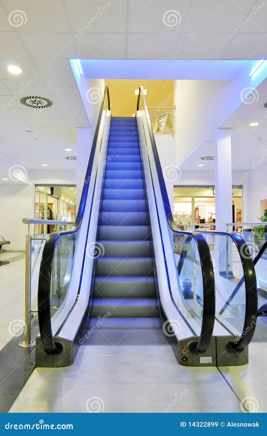 Escalator stock image. Image of mega, lift, light, center - 14322899