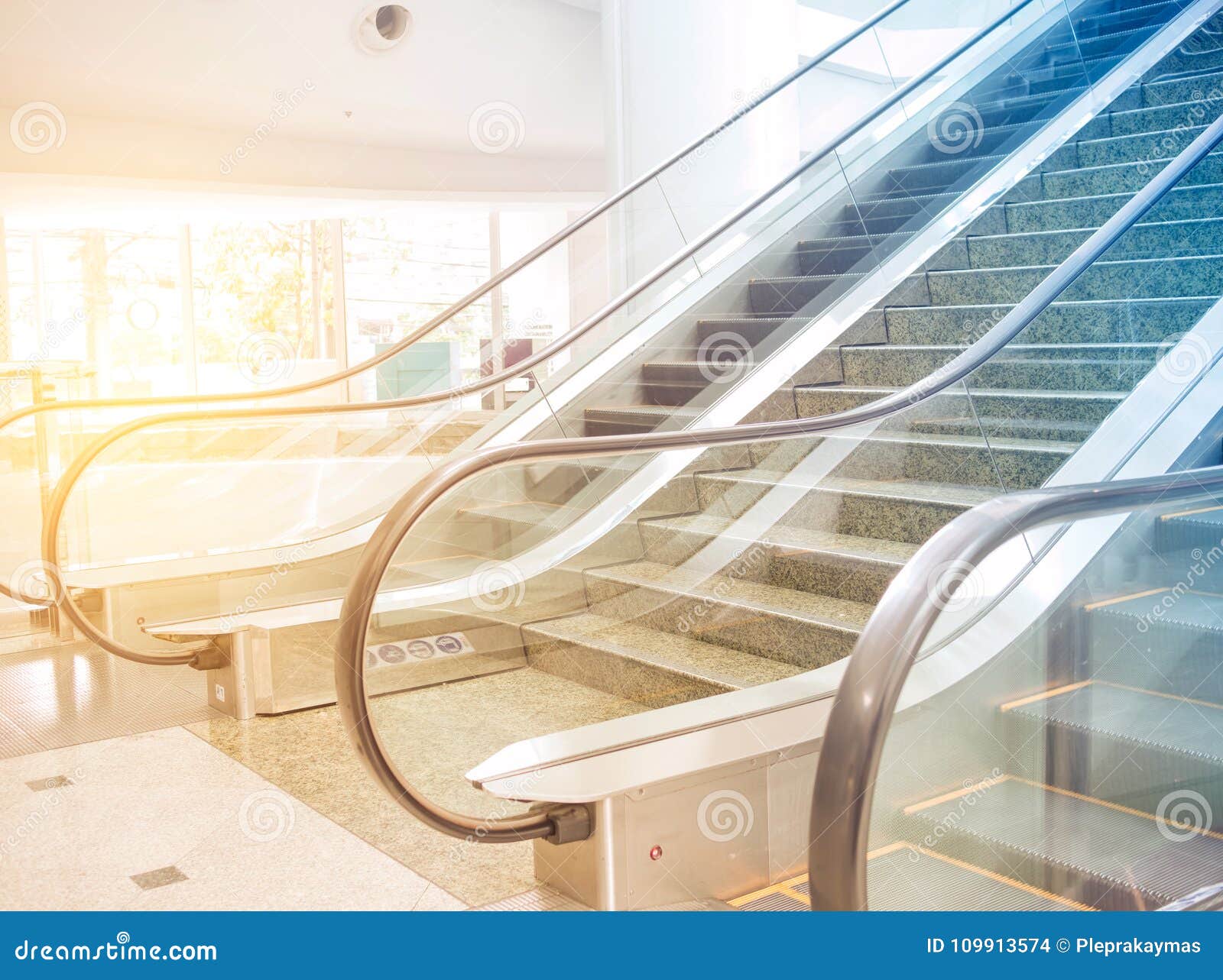 Escalator and Architecture Interior Design. Stock Photo - Image of mall ...