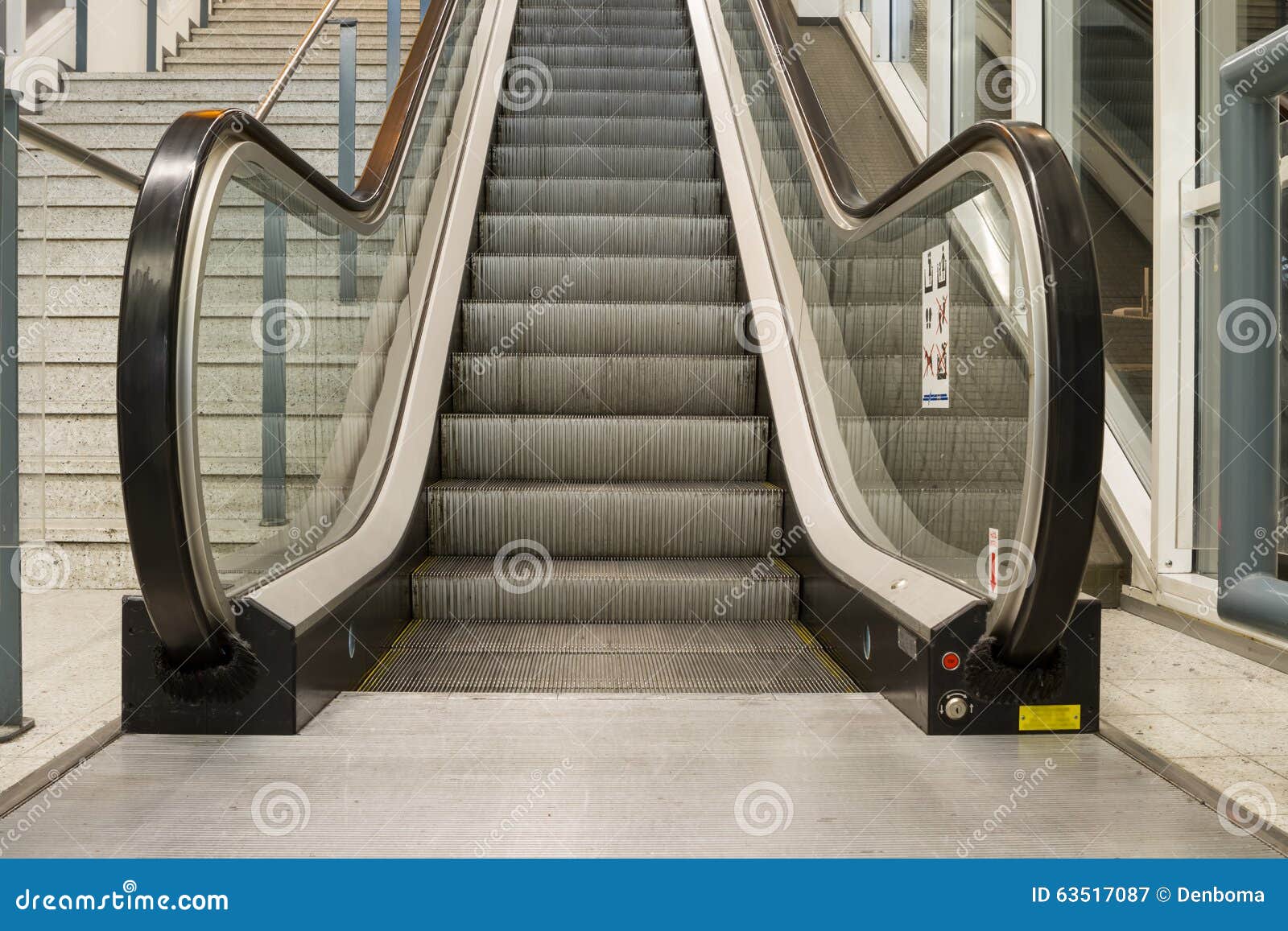 An Escalator in the Building Stock Image - Image of subway, interior ...