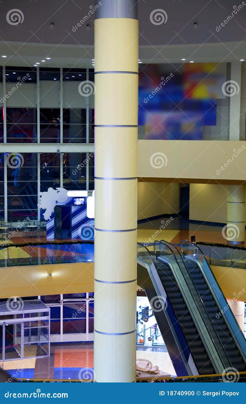 Escalator and columns stock photo. Image of escalator - 18740900