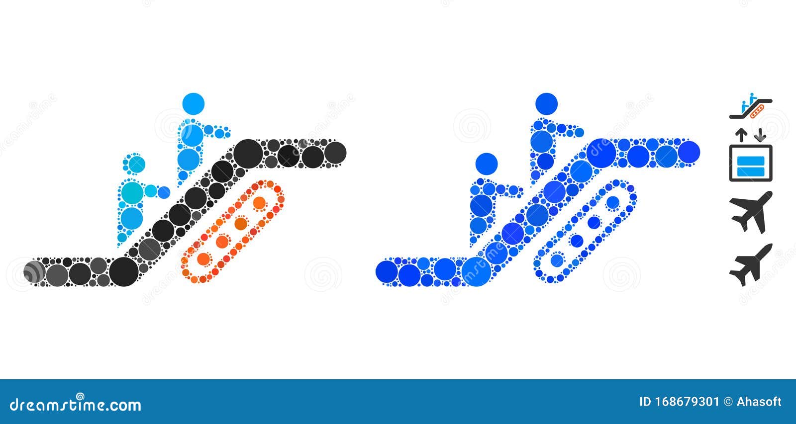 Escalator Composition Icon of Round Dots Stock Illustration ...