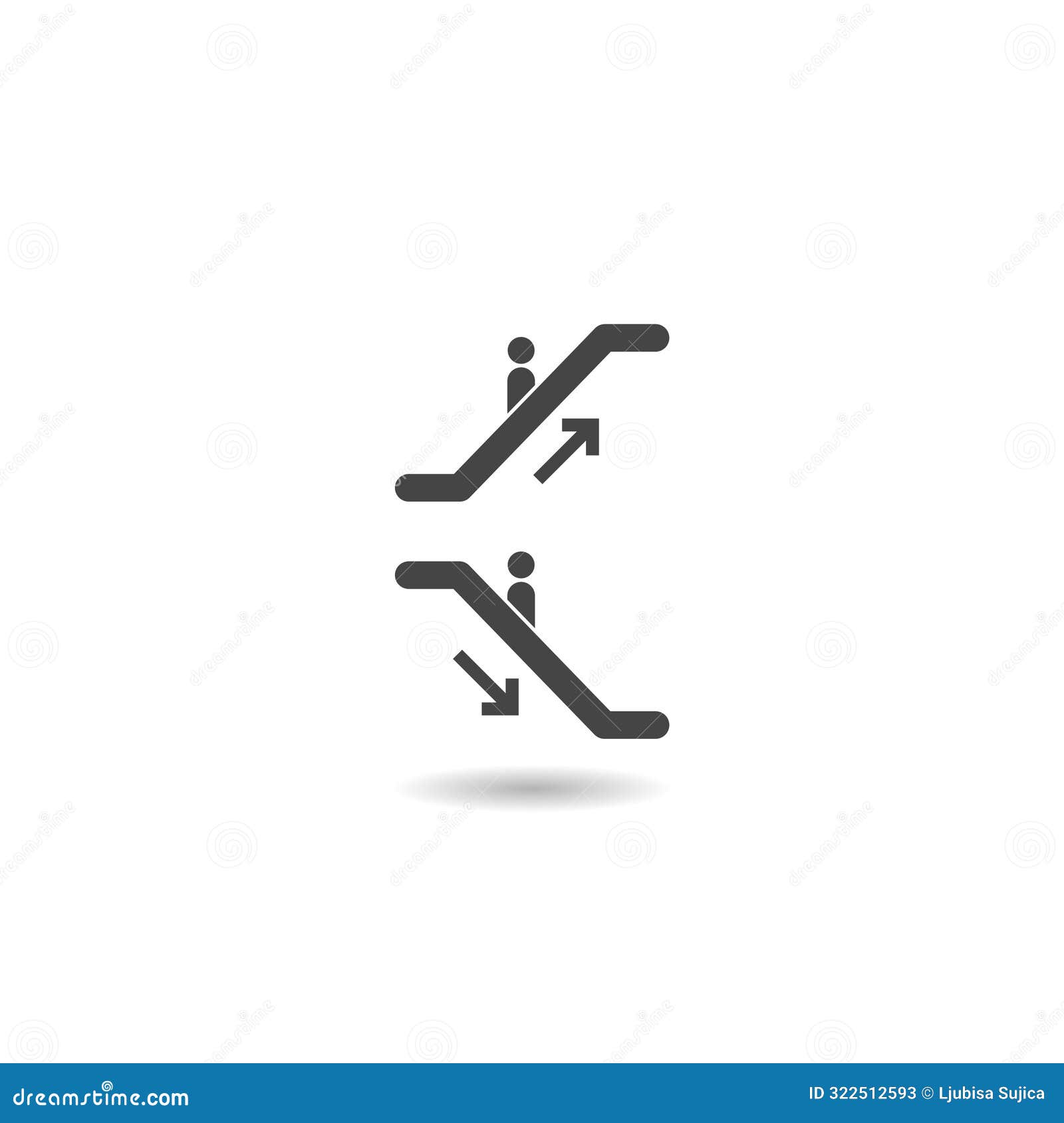 Escalator Elevator Icon with Shadow Stock Illustration - Illustration ...