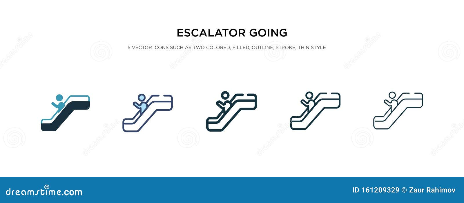 Escalator Going Down Icon in Different Style Vector Illustration. Two ...