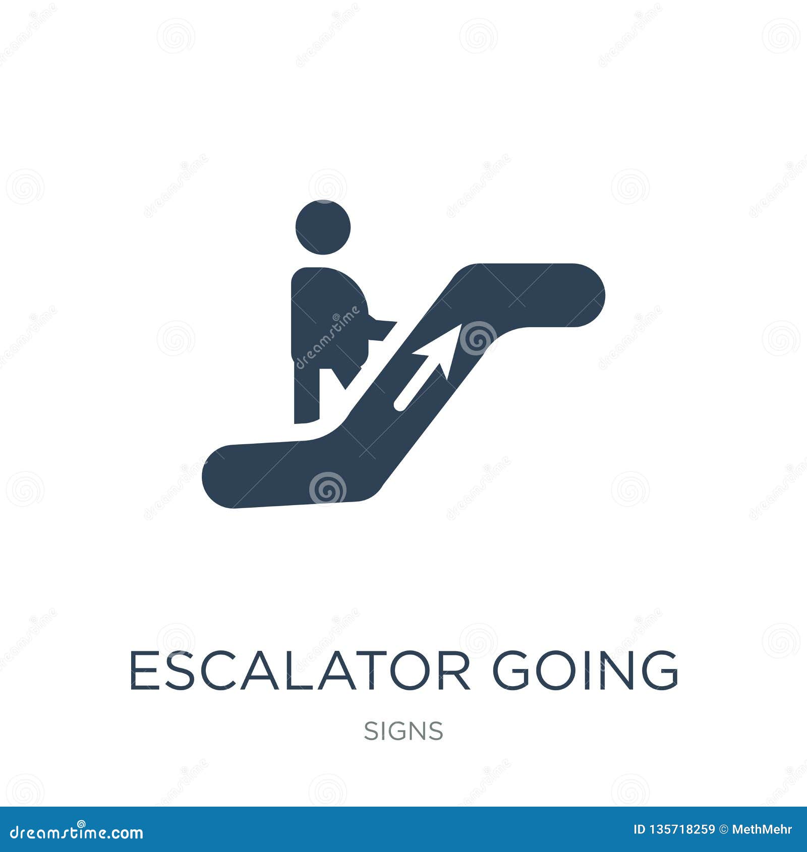 Escalator Going Down Icon Vector. Trendy Flat Escalator Going Down Icon ...
