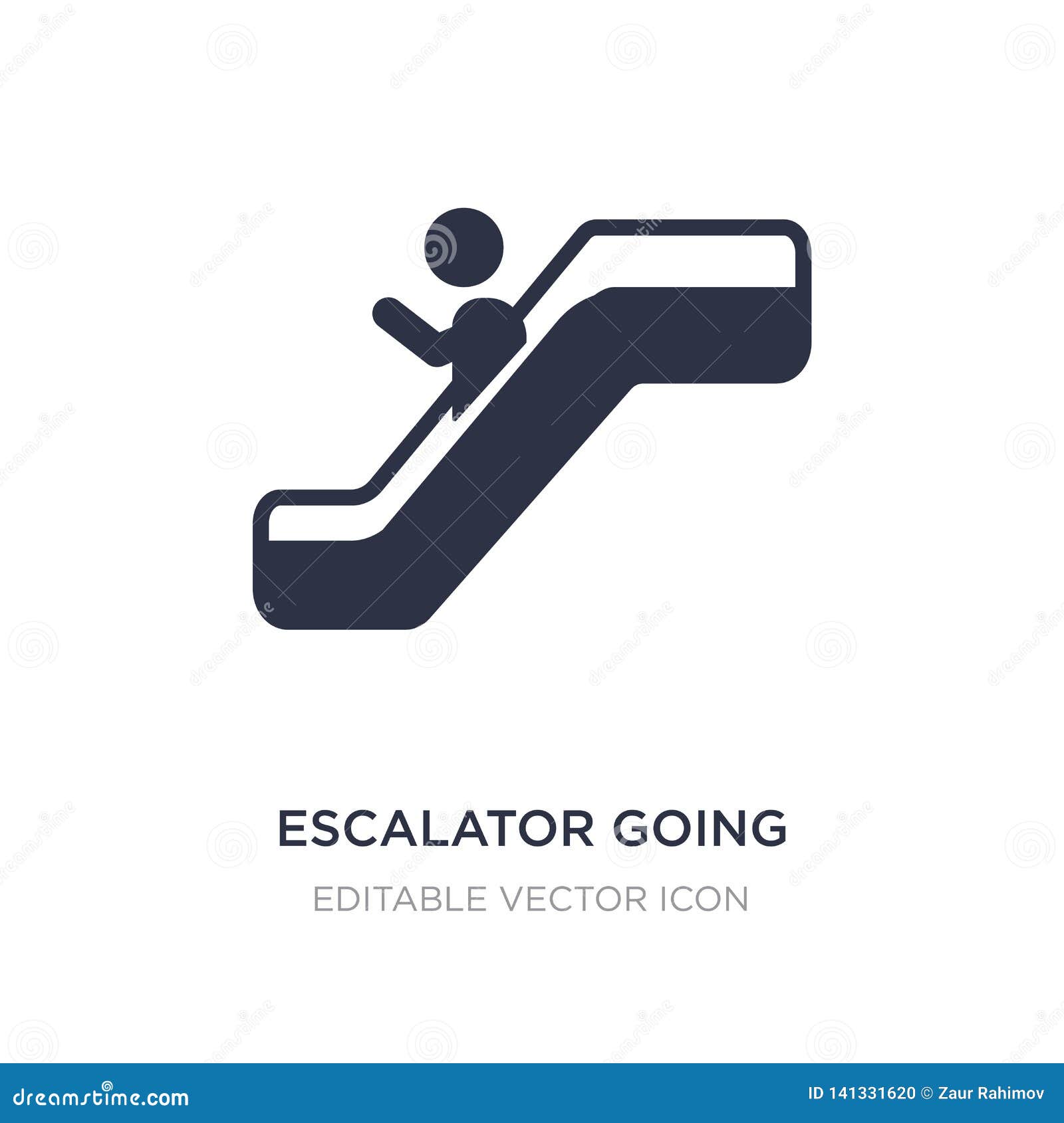 Escalator Going Down Icon on White Background. Simple Element ...