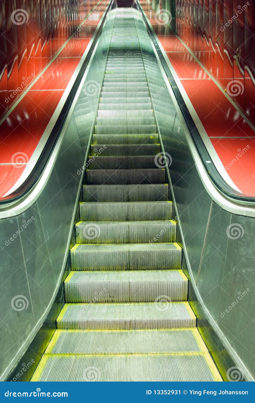 Escalator going up stock image. Image of corridor, stair - 13352931