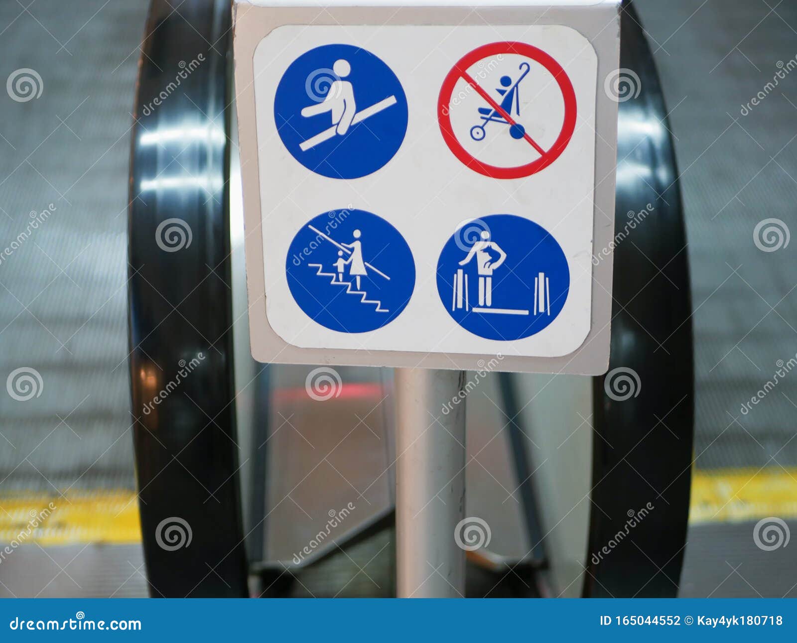 Escalator Guidelines. Signs on an Escalator, Warning Signs, the ...