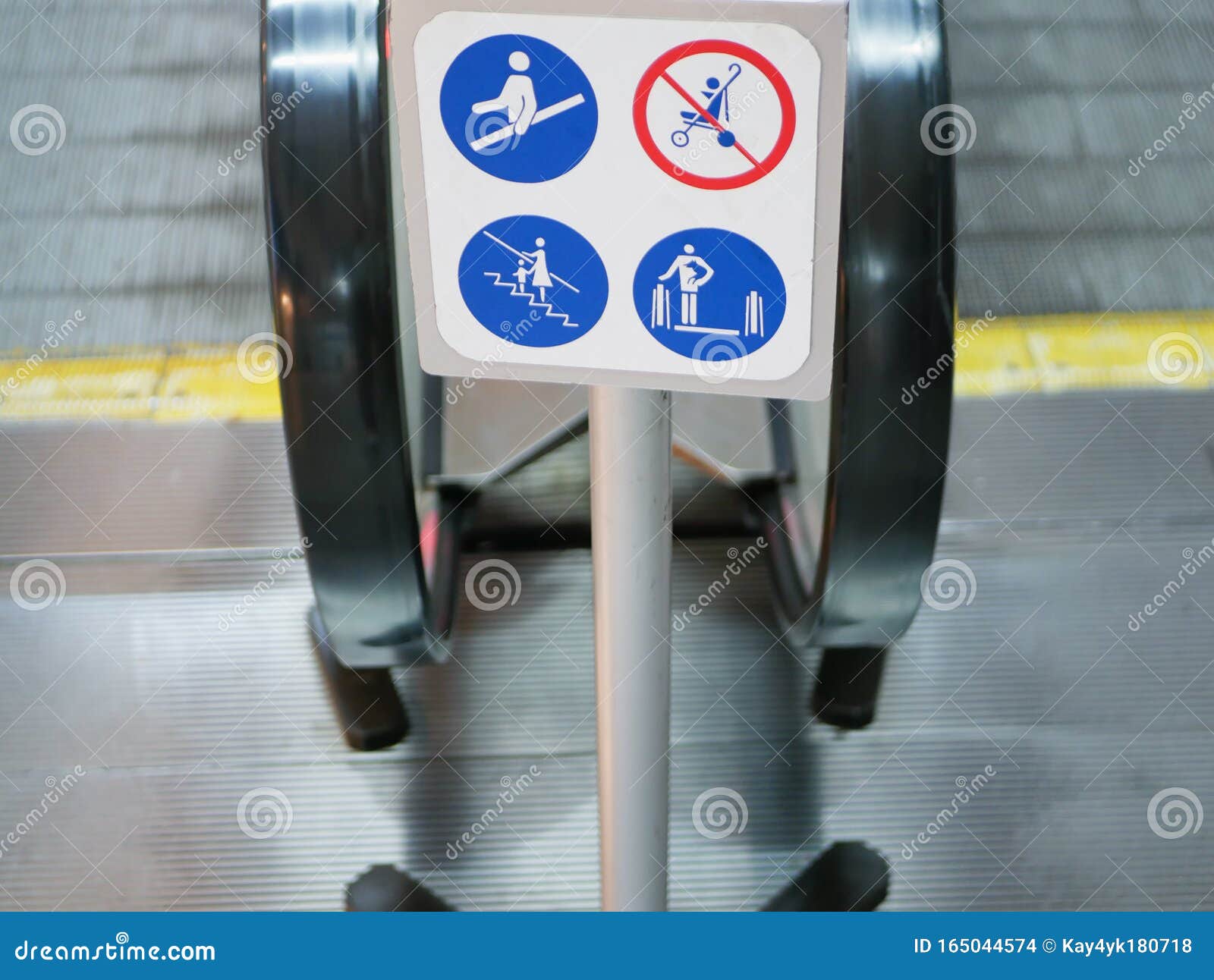 Escalator Guidelines. Signs on an Escalator, Warning Signs, the ...