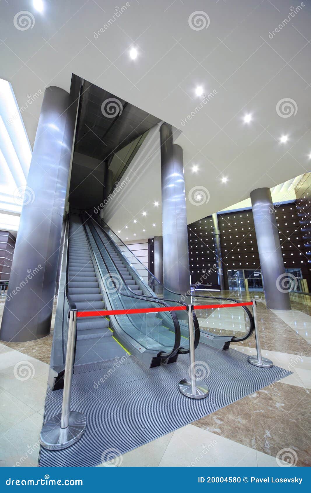 Escalator in Hall Which is Closed Barrier Stock Photo - Image of ...