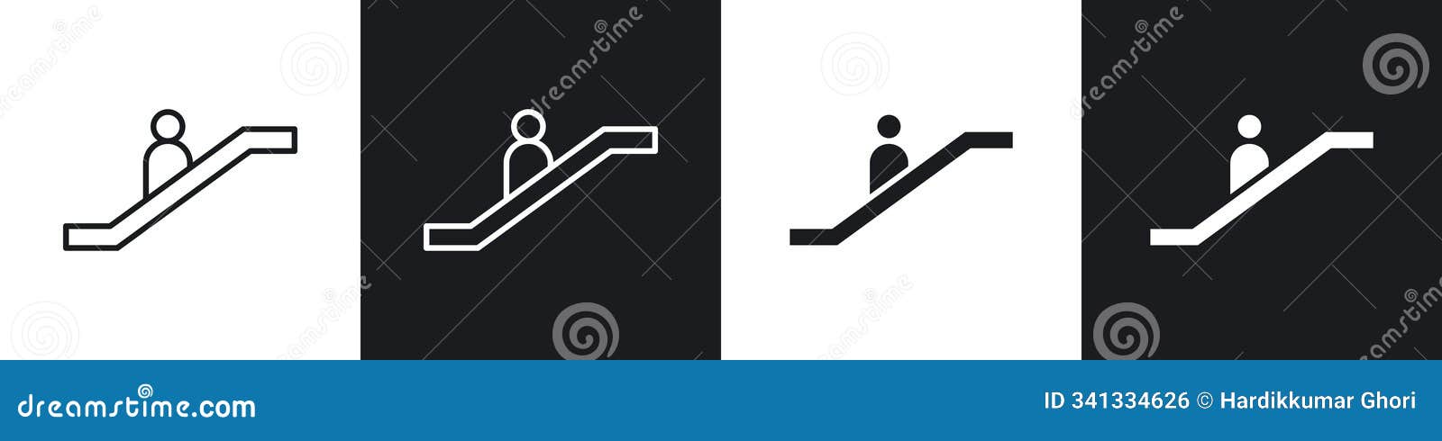 Escalator Icon. Stairs Staircase Step Up Down Walkway Elevator Label Information Info Path ...