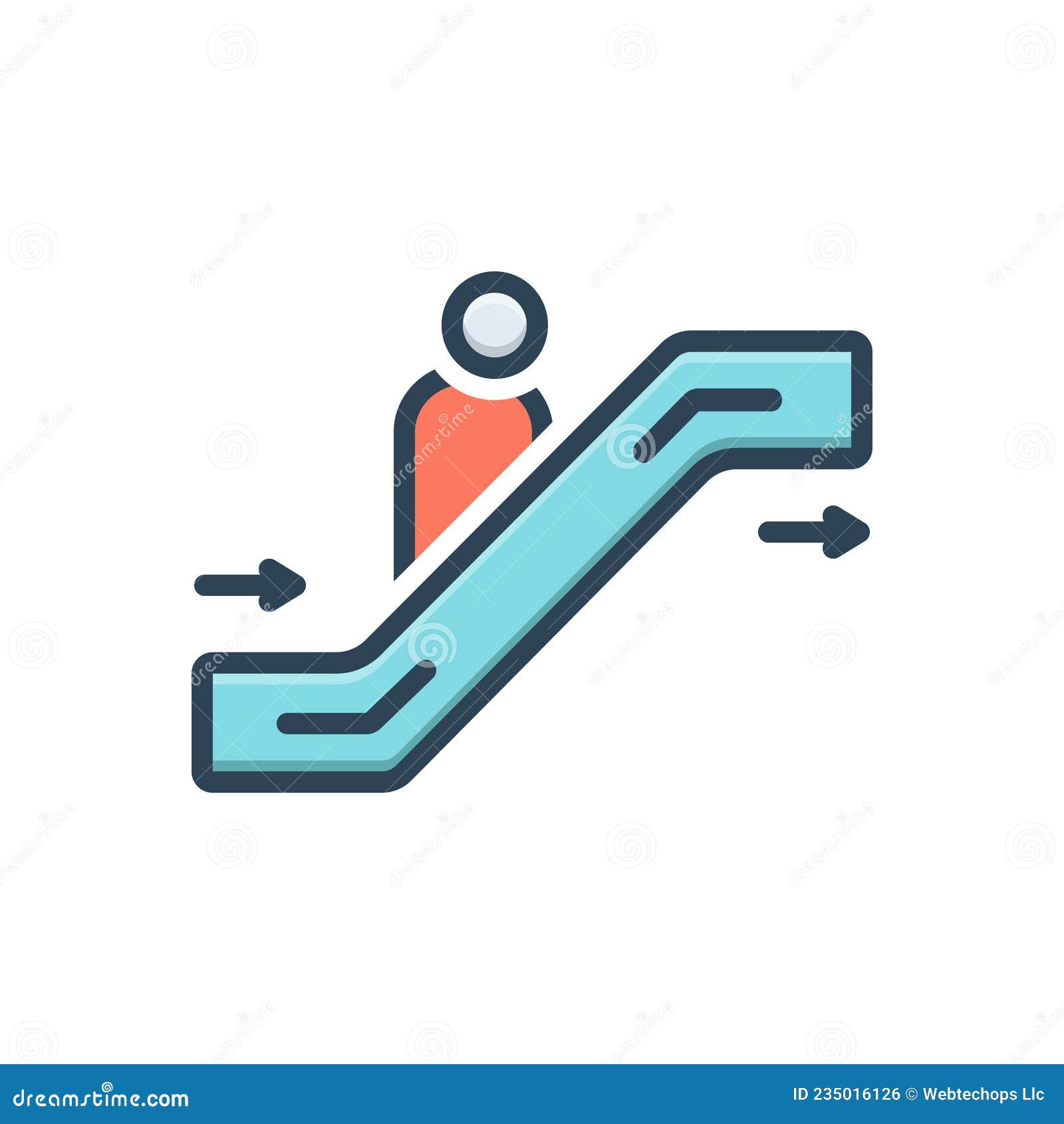 Two Color Escalator Going Down Vector Icon From Signs Concept. Isolated ...