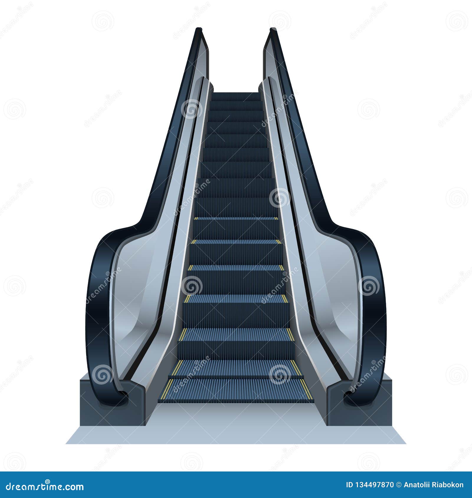 Set Of Realistic Escalator Stairway Electronic Equipment Vector ...