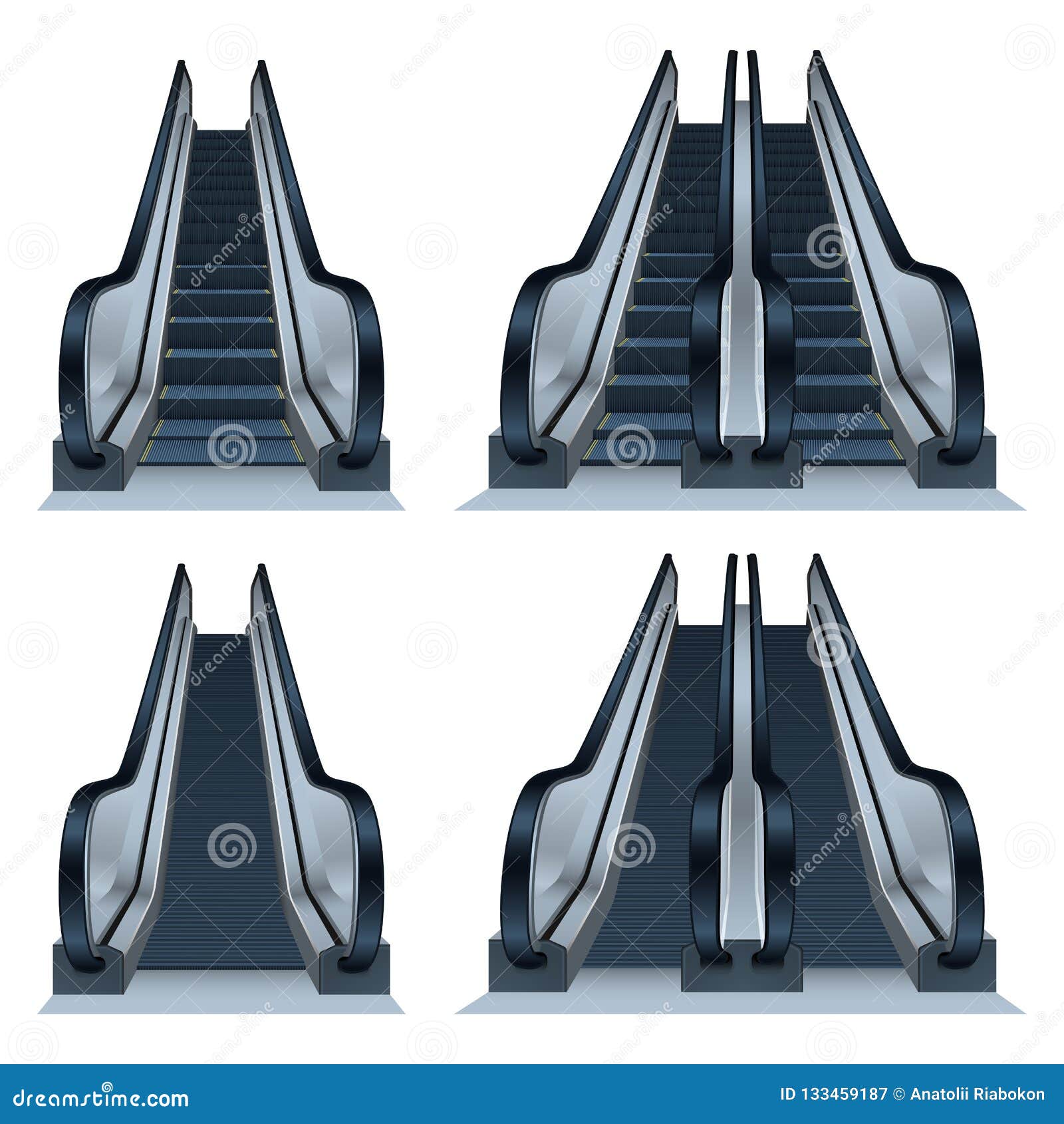 Escalator Icon Set, Realistic Style Stock Vector - Illustration of move ... Escalator Icon Set, Realistic Style Stock Vector - Illustration of move ...