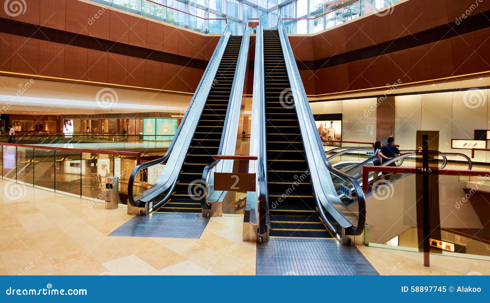 Escalator stock image. Image of interior, step, indoors - 58897745