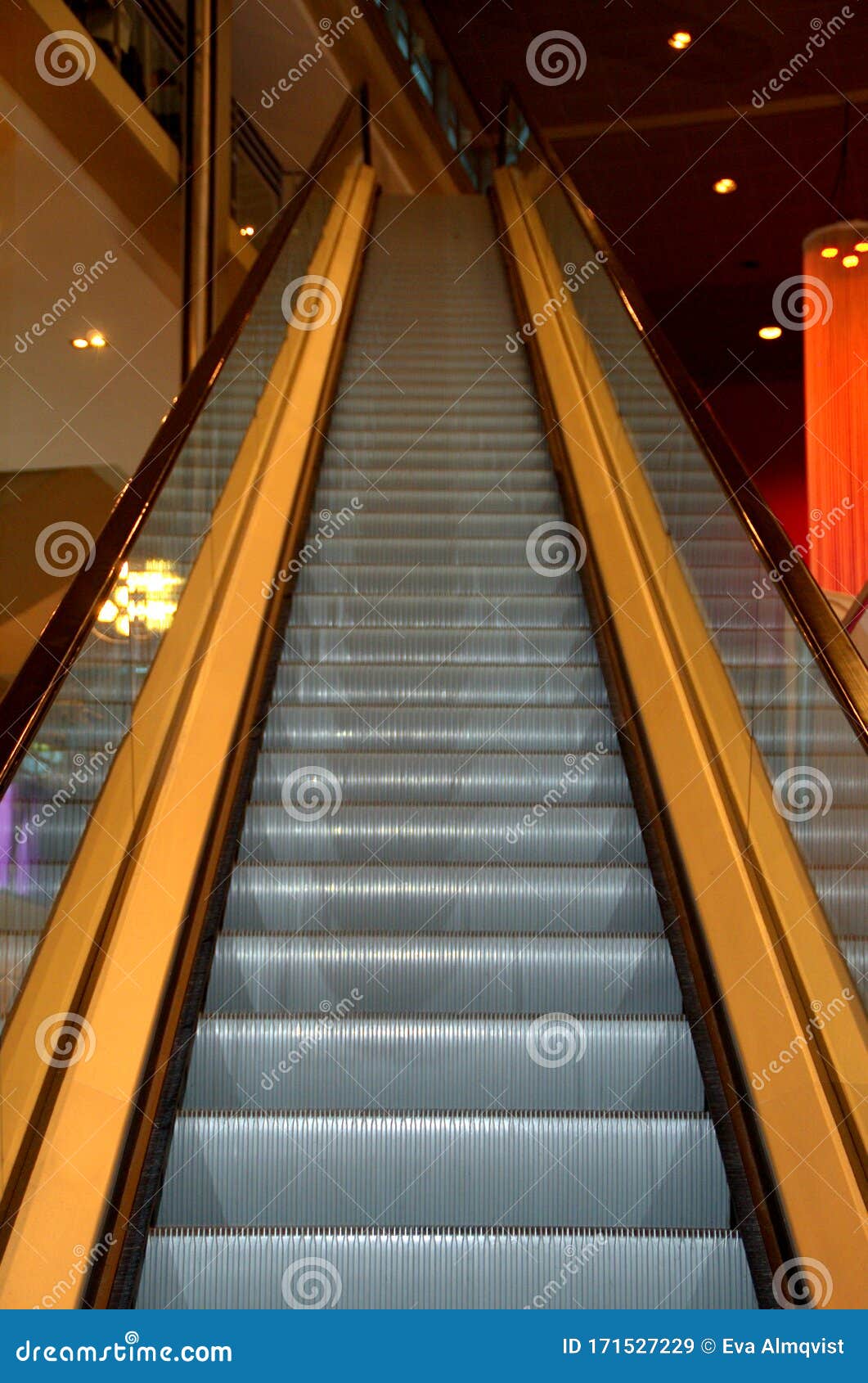 Escalator from Low Perspective. Stock Image - Image of hard, staircase ...