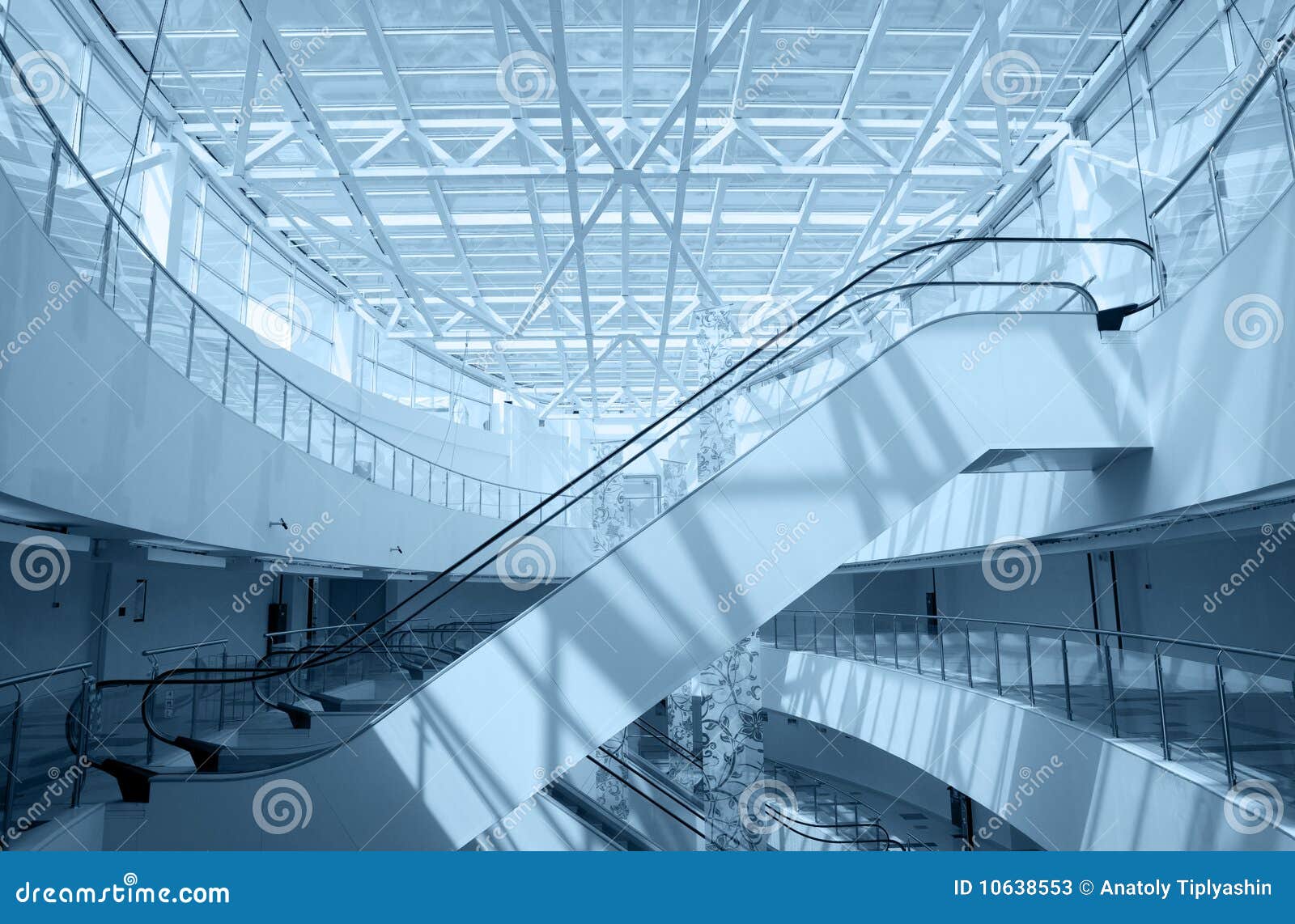 Escalator in Modern Building Stock Image - Image of ellipse ...