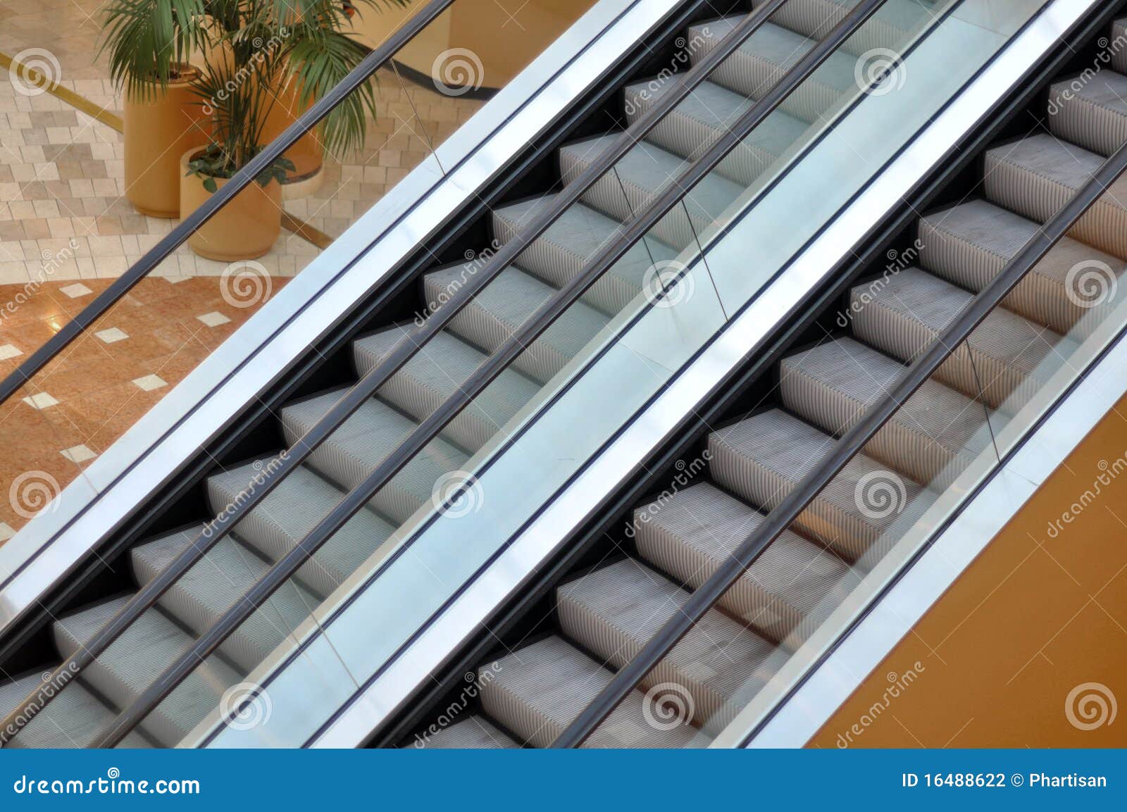 Escalator in Modern Building Stock Photo - Image of bank, staircase ...