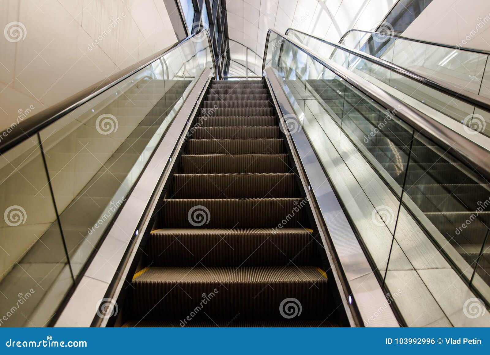 Escalator in Modern Building or Business Center of a City Stock Photo ...