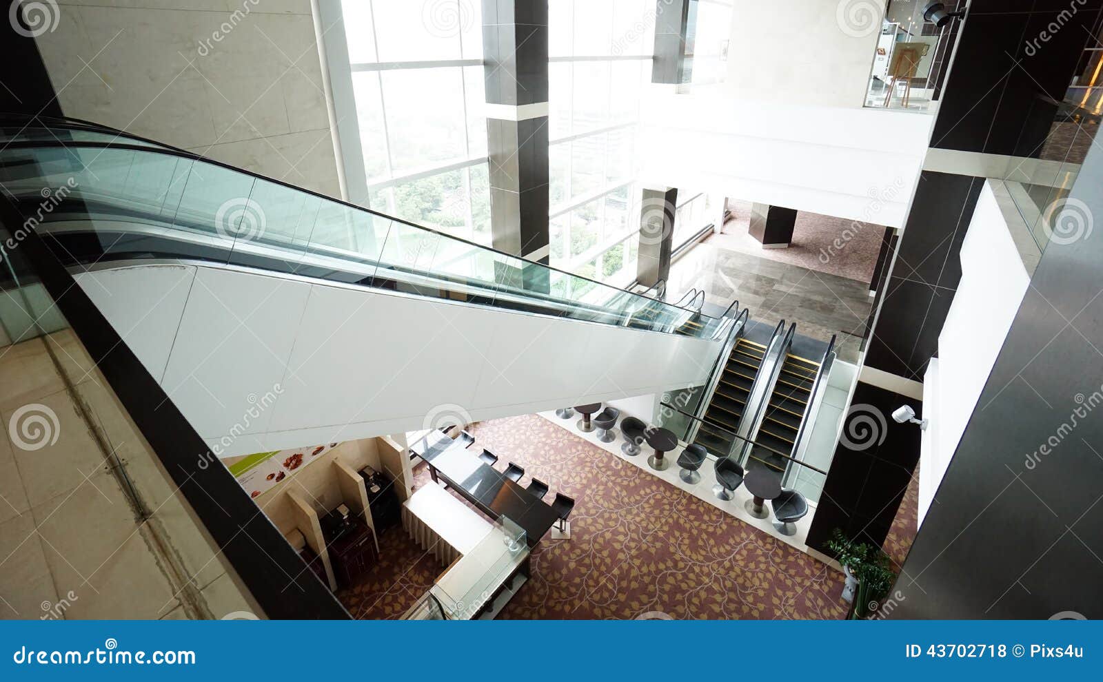 Escalator in Modern Building Stock Photo - Image of modern, steel: 43702718