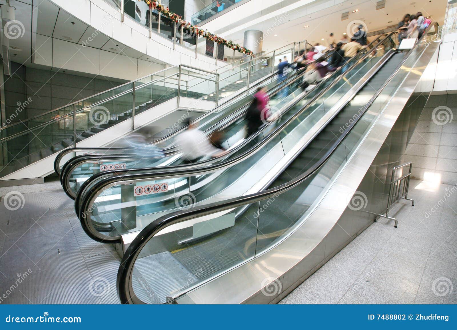Escalator in Office Building Stock Photo - Image of path, blue: 7488802