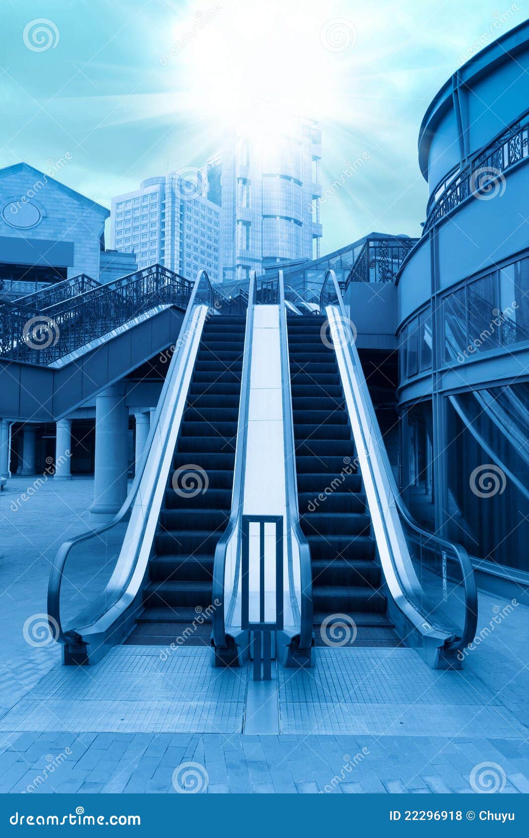 Escalator in the outdoor stock photo. Image of cityscape - 22296918
