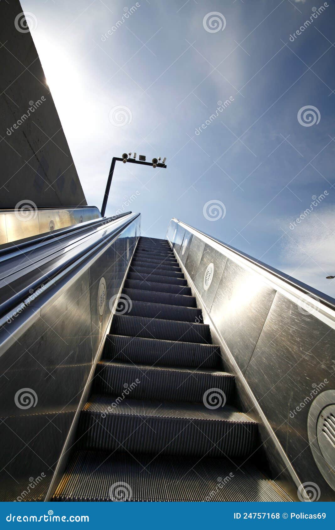Escalator in the Outdoor Under Stock Photo - Image of lift, office ...