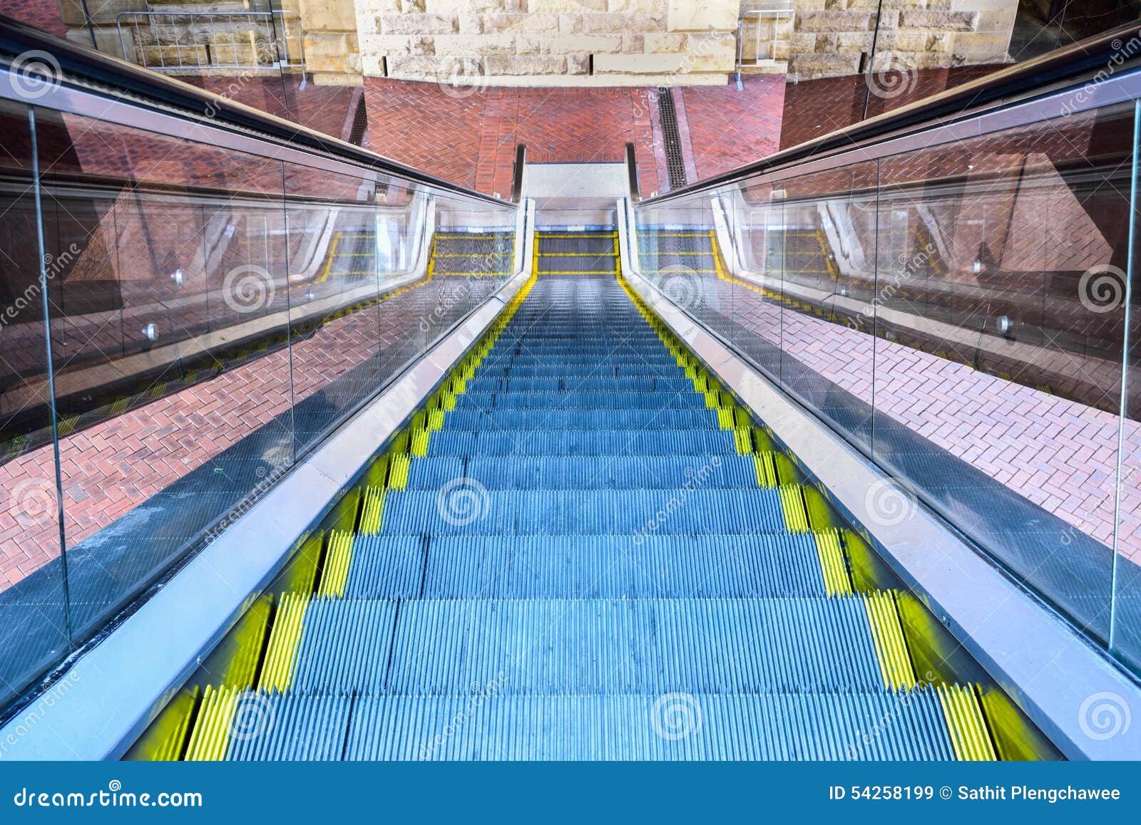 The Escalator outside stock image. Image of stairs, glass - 54258199