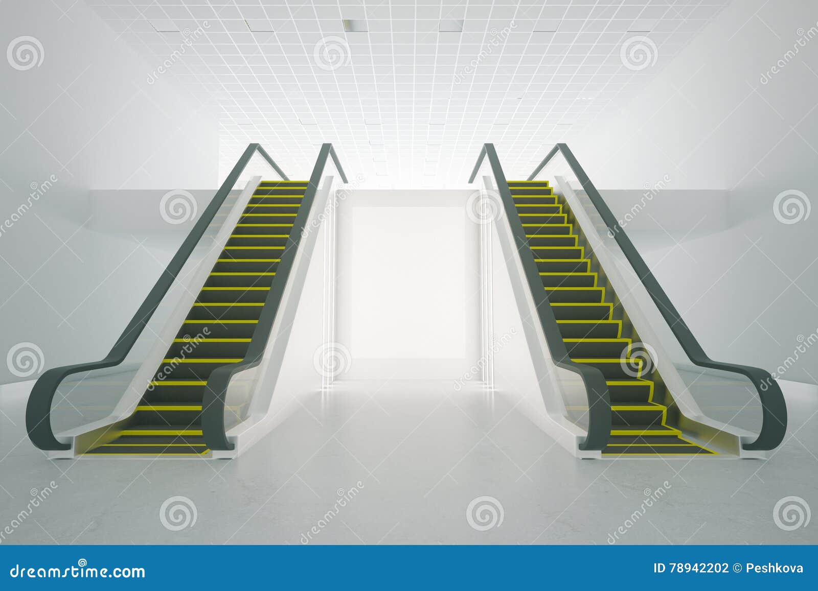 Escalator and poster front stock illustration. Illustration of media ...
