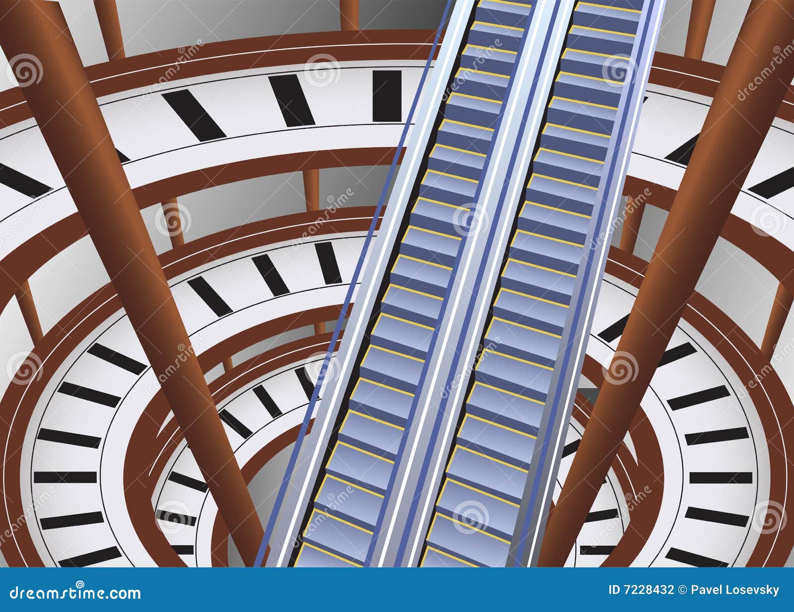 Escalator in shop stock vector. Illustration of contour - 7228432