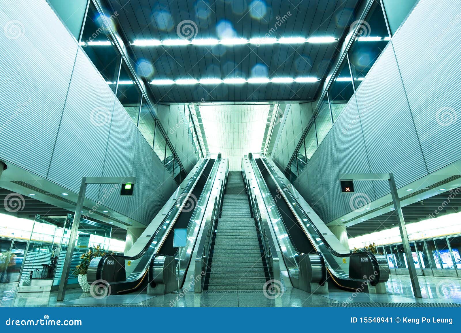 Escalator and stair stock image. Image of abstract, perspective - 15548941