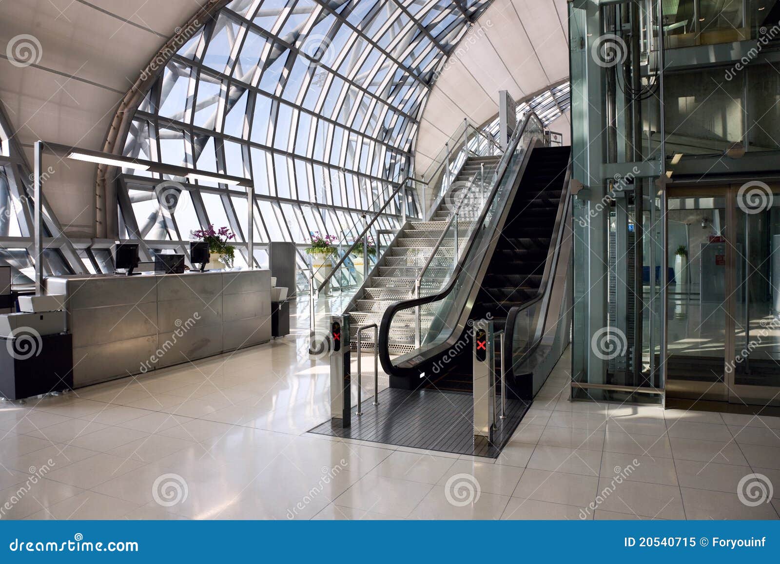Escalator and stair stock image. Image of moving, reflection - 20540715