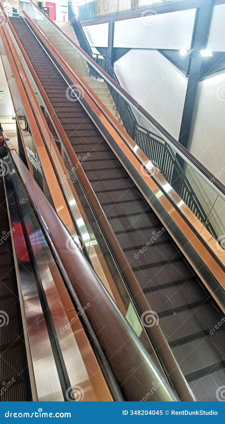 Escalator and Steps at Modern Multi Storey Building Stock Image - Image ...