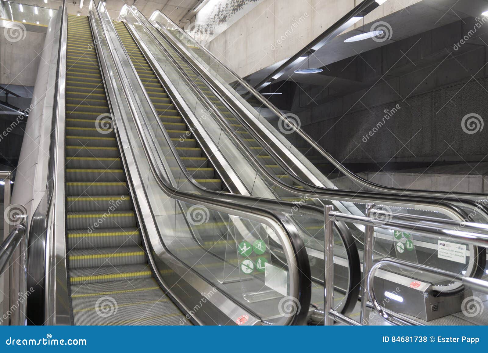 Escalator in the Subway Station Stock Photo - Image of concept ...
