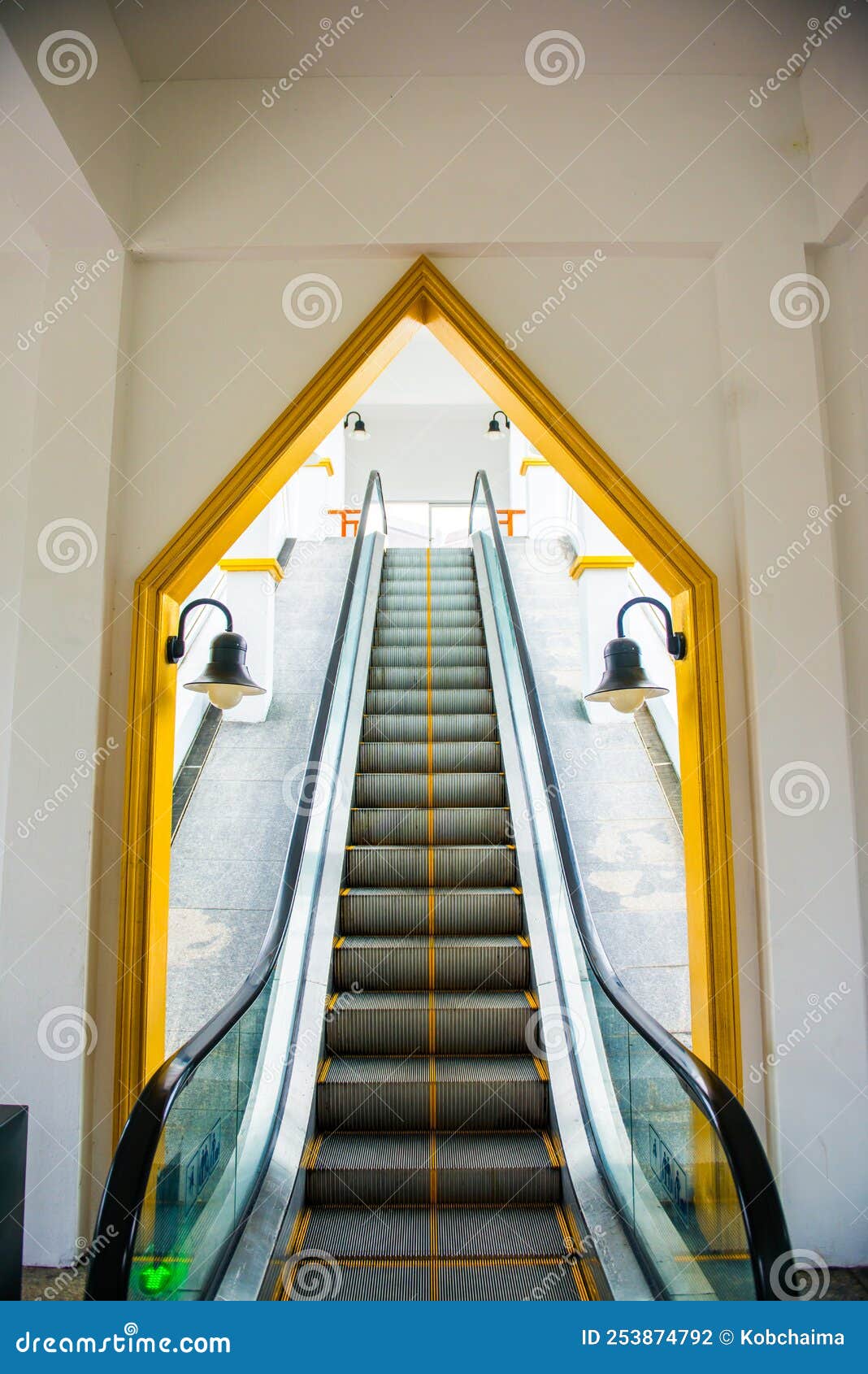 Escalator with Thai Style Frame Stock Photo - Image of thai, walk ...