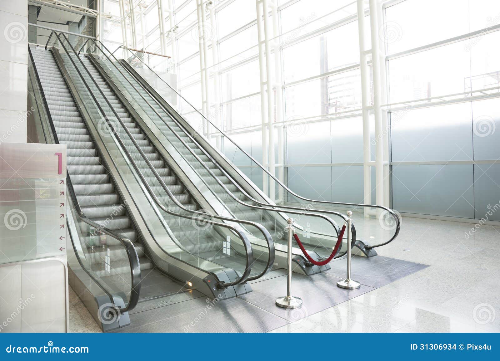 Escalator stock photo. Image of construction, inside - 31306934