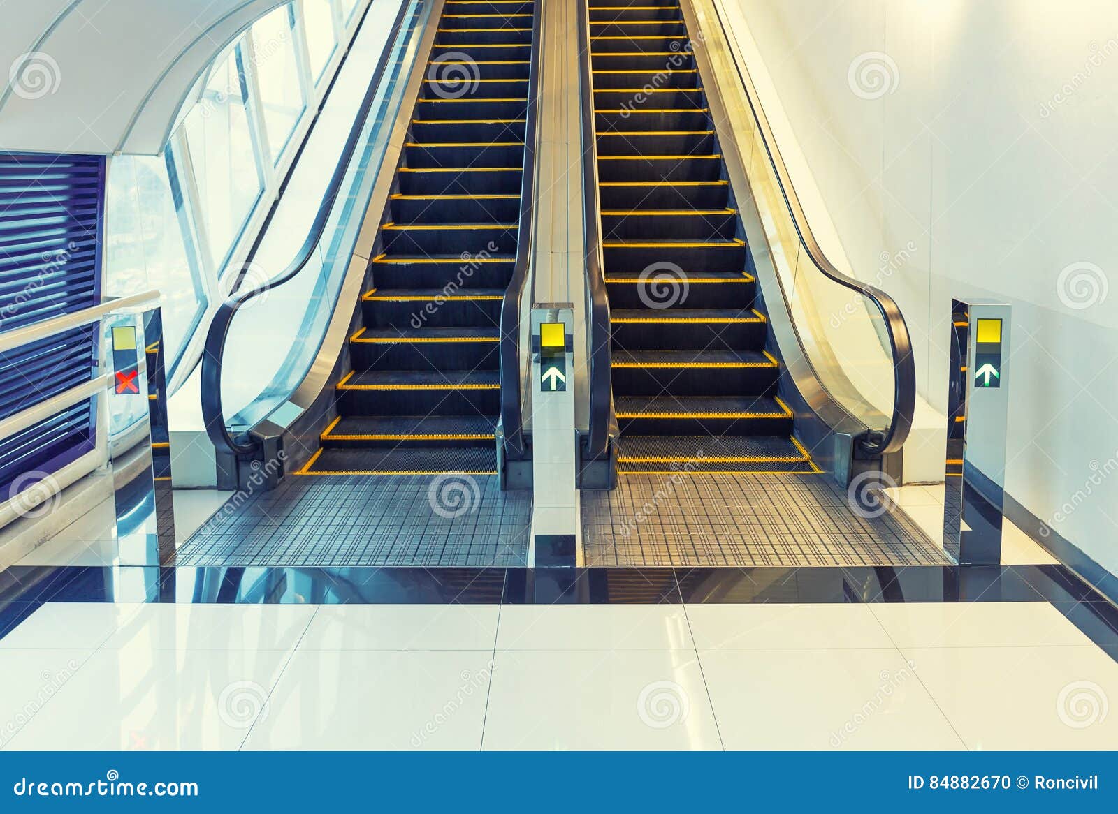 Escalator Tile Floor stock photo. Image of progress, background - 84882670