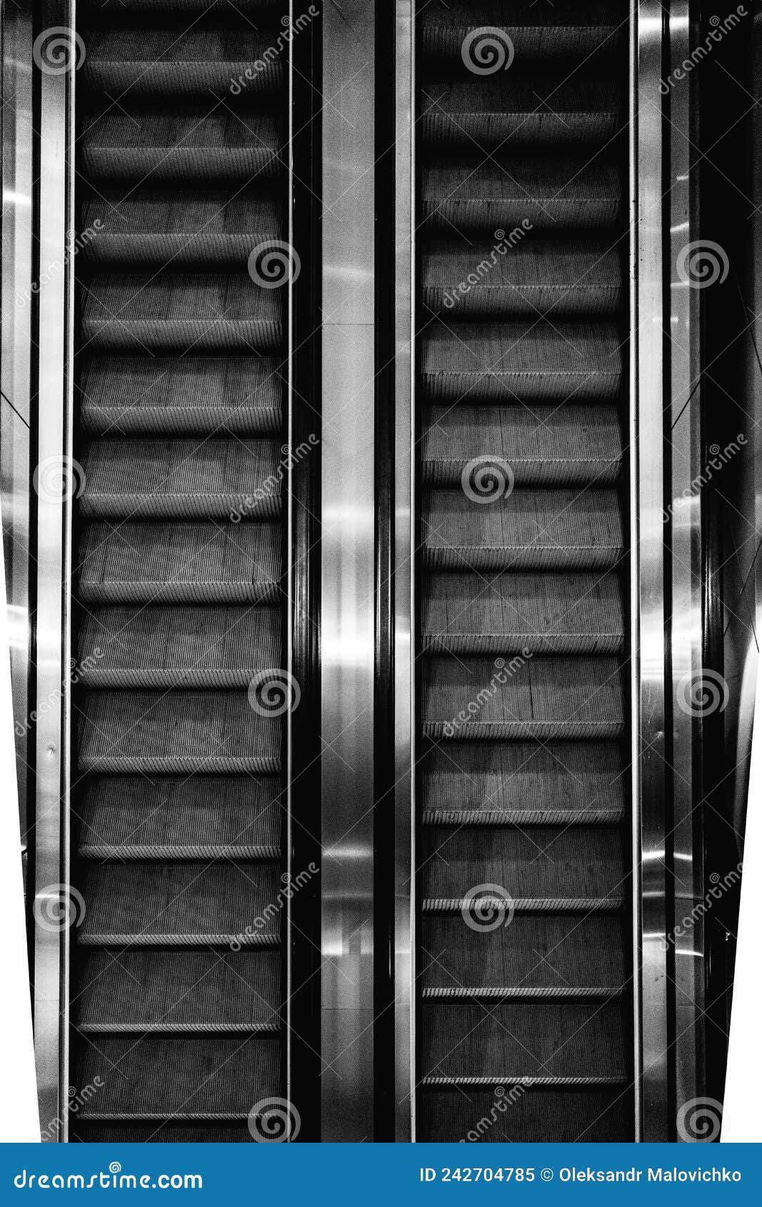 Escalator, top view stock image. Image of station, urban - 242704785