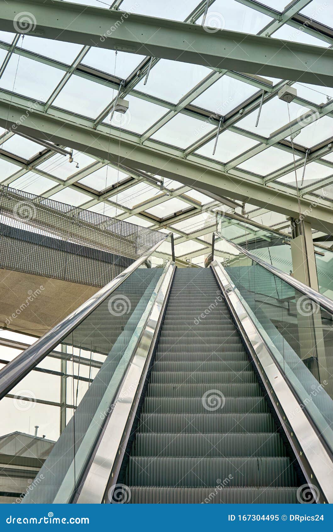 Escalator Under A Large Glass Roof Royalty-Free Stock Photo ...