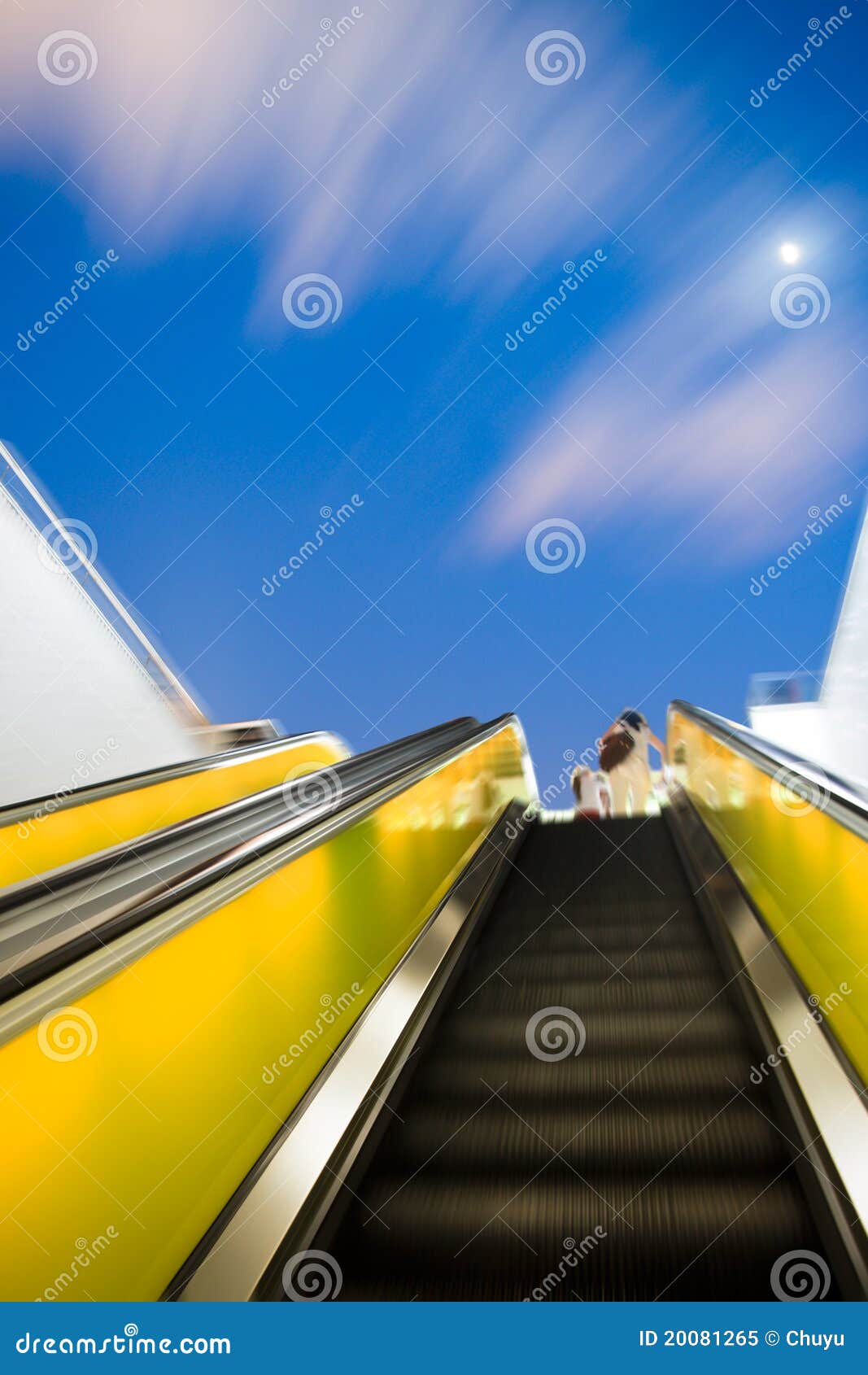 Escalator Under the Night Sky Stock Image - Image of concept, cityscape ...