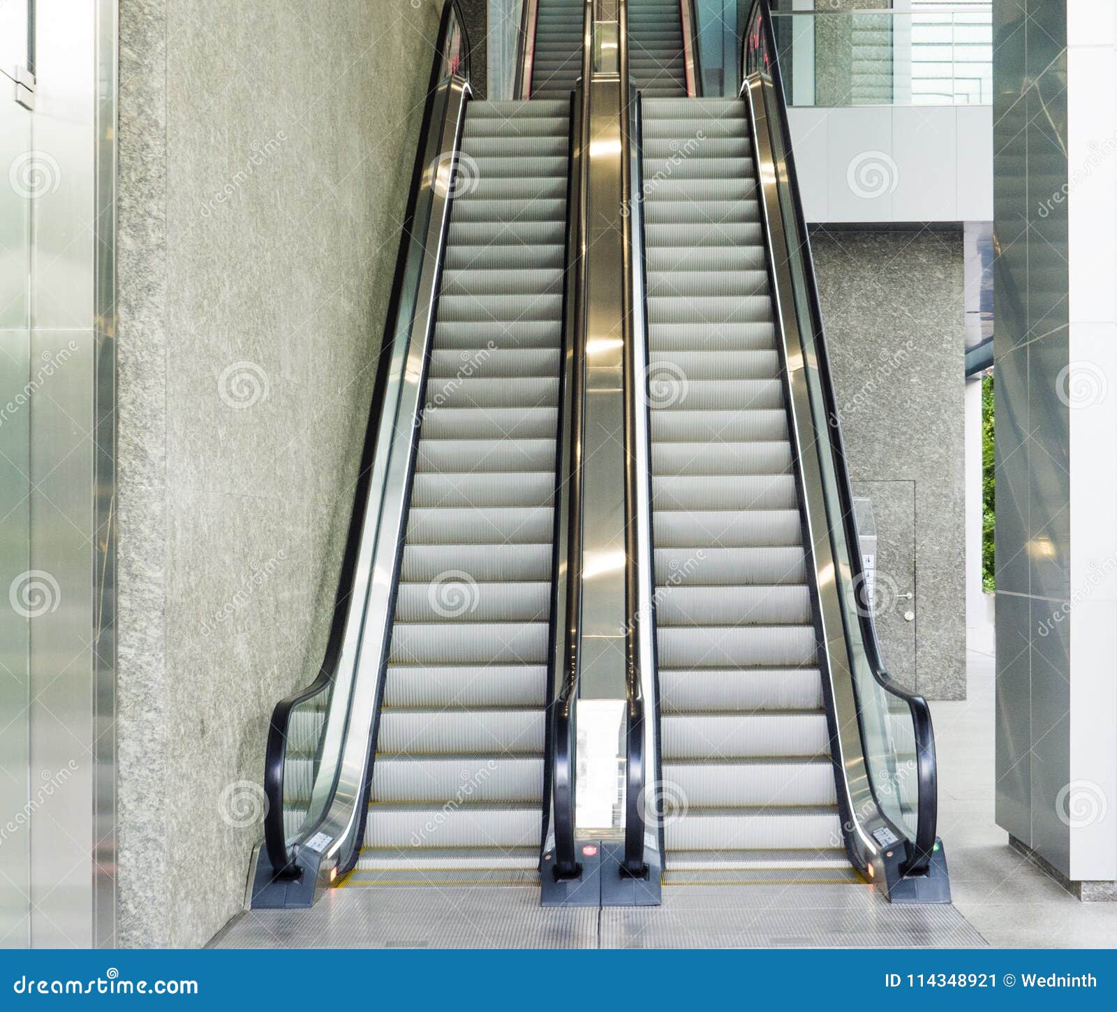 Escalator,Up and Down Escalators in Public Building Stock Image - Image ...