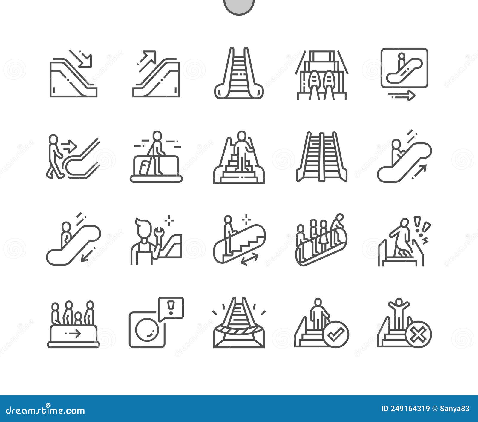 Escalator. Upward Movement. Properly Stand Stock Vector - Illustration ...