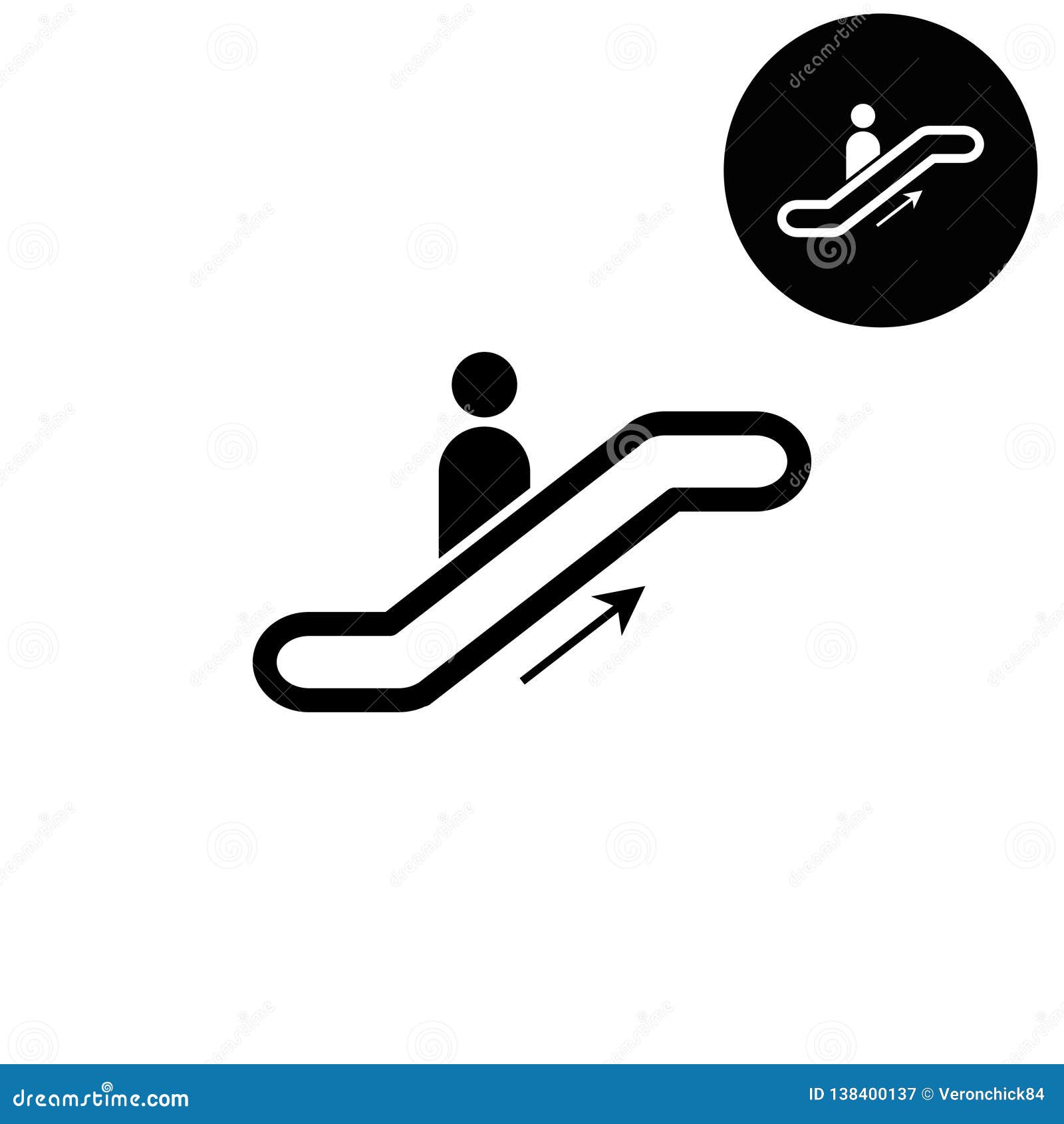 Escalator - White Vector Icon Stock Vector - Illustration of stairway ...