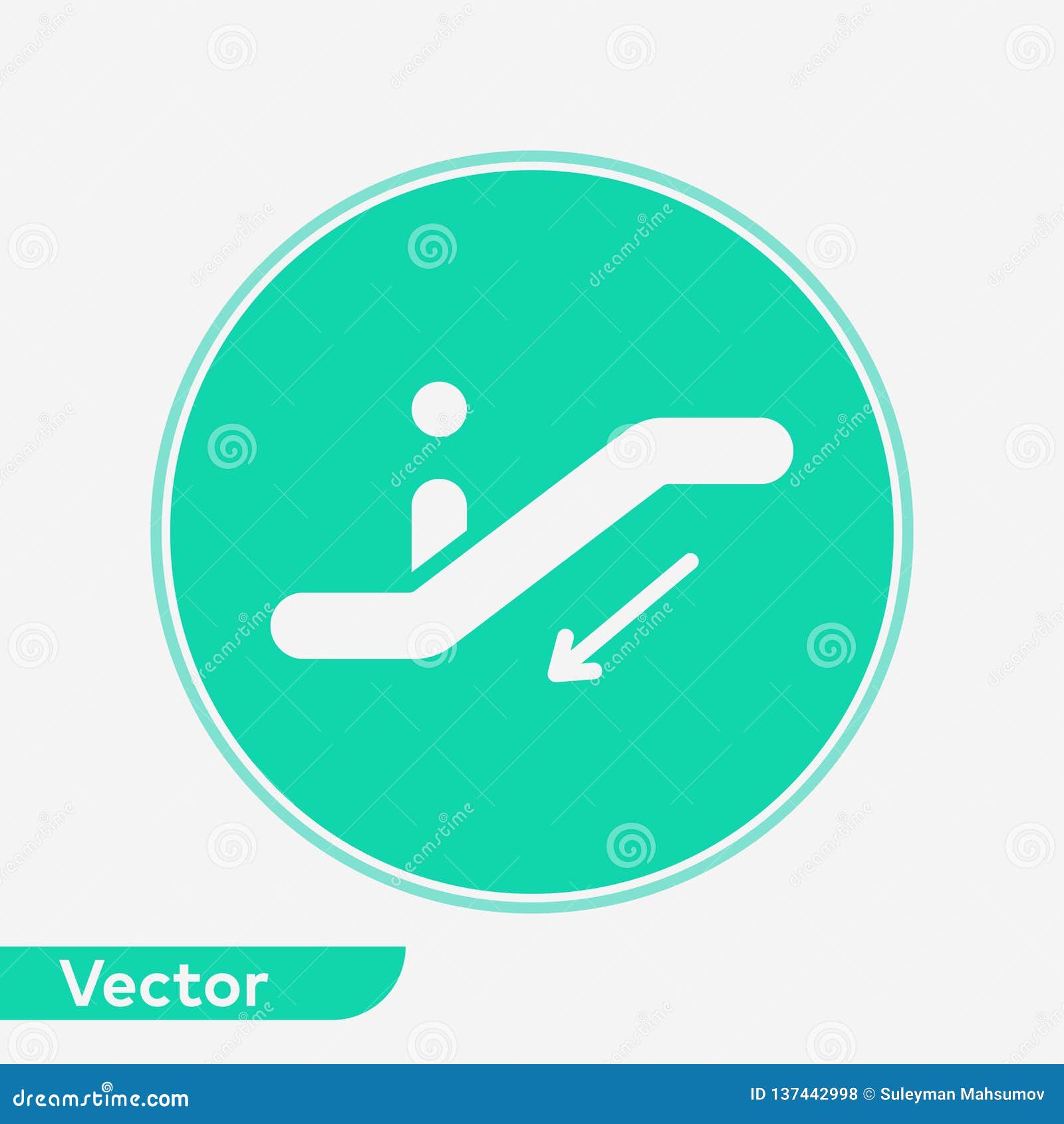 Escalator Vector Icon Sign Symbol Stock Vector - Illustration of ...