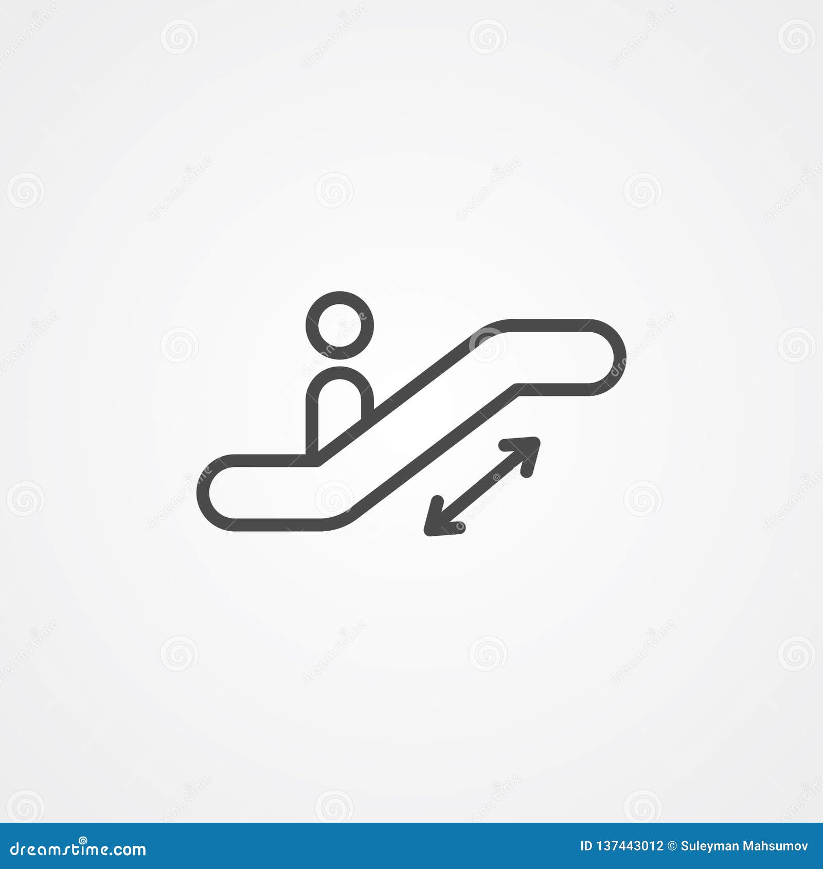 Escalator Vector Icon Sign Symbol Stock Vector - Illustration of ...