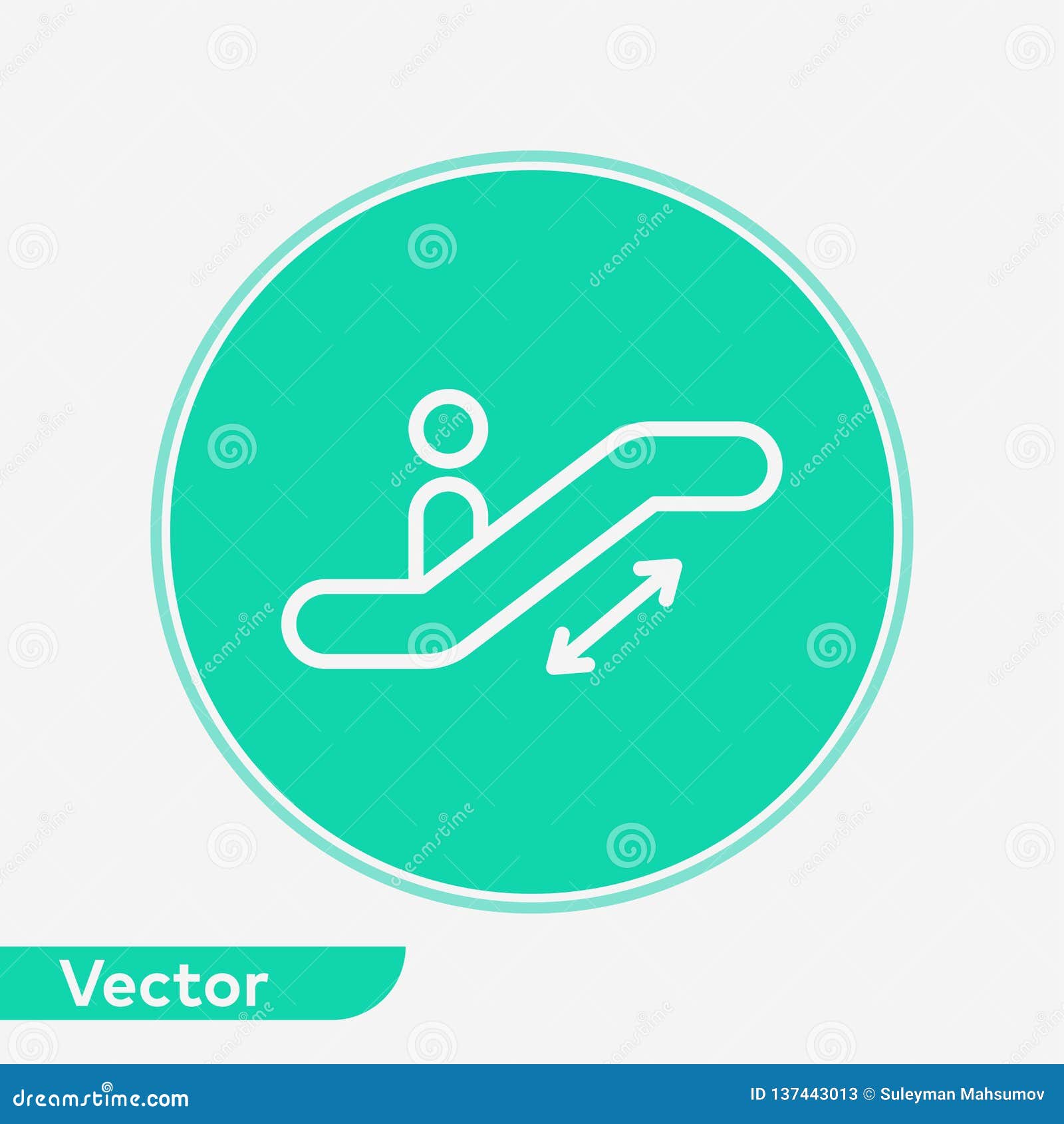 Escalator Vector Icon Sign Symbol Stock Vector - Illustration of object ...