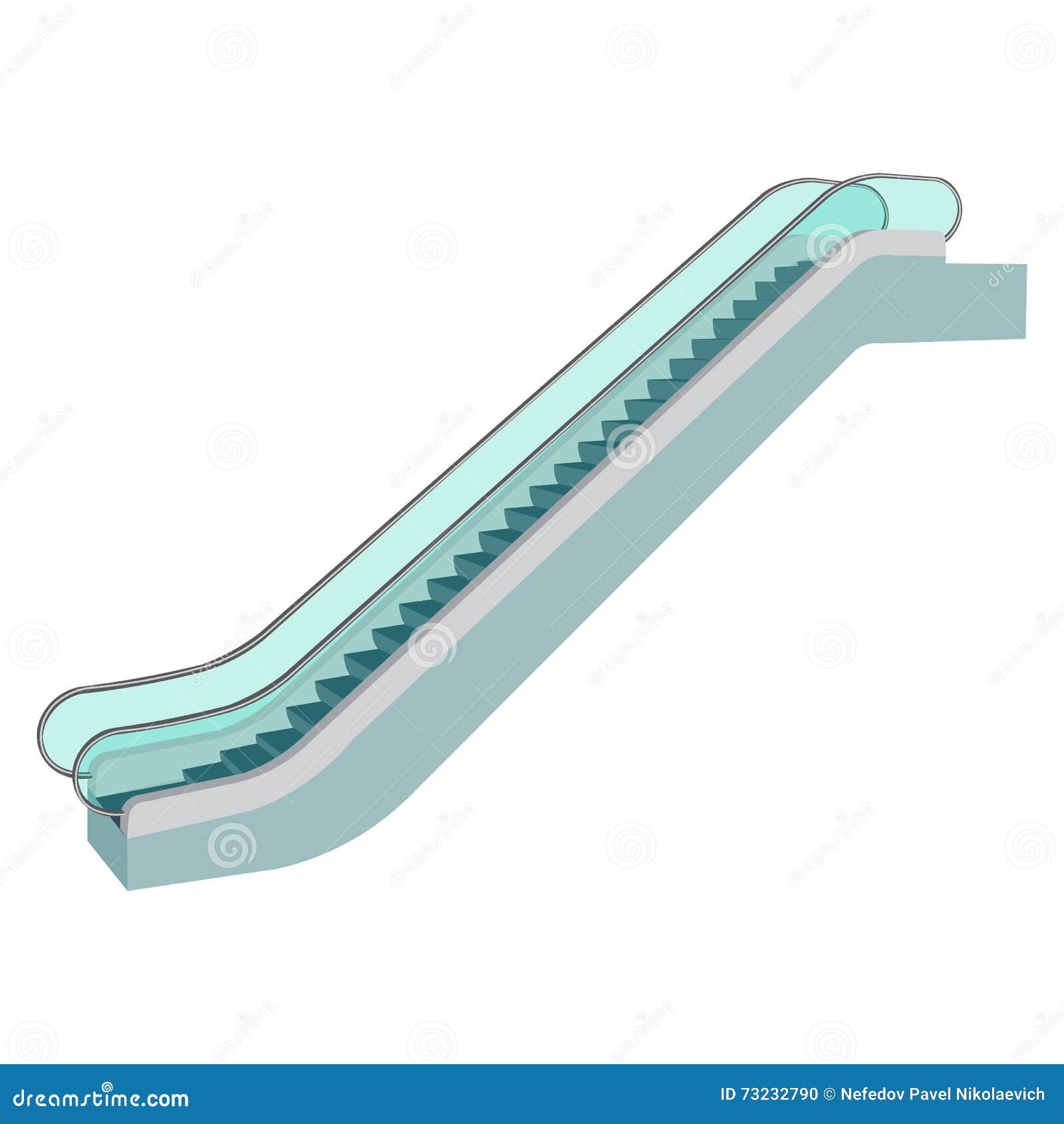 Escalator Vector Illustration Isolated a White Background Stock Vector ...